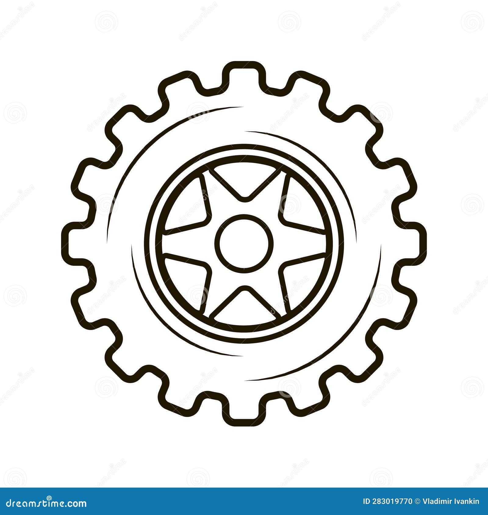 Wheel Car Vector Black Color Isolated on White Background Stock Vector ...