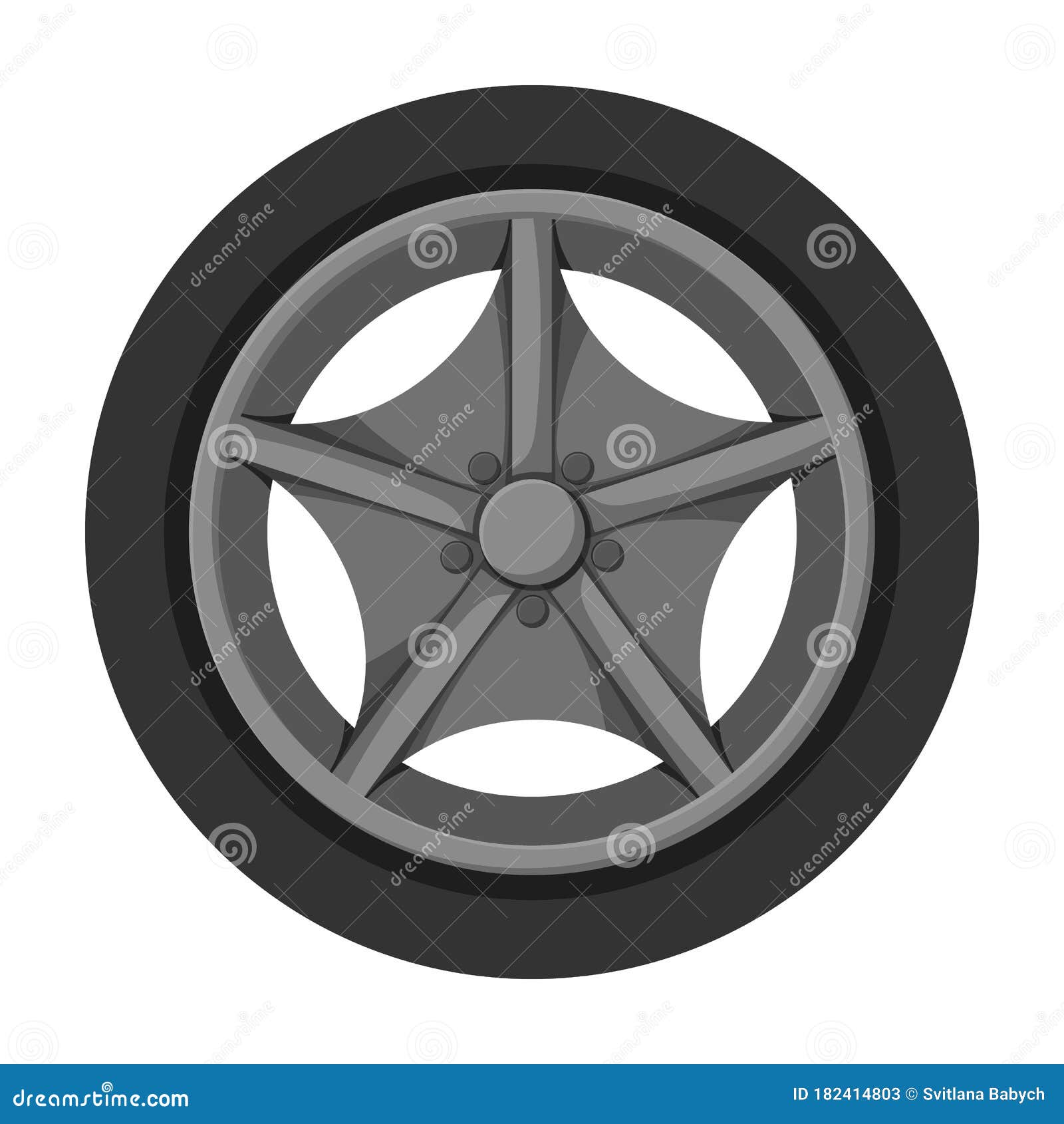 Wheel Car Vector Icon.Cartoon Vector Icon Isolated on White Background ...