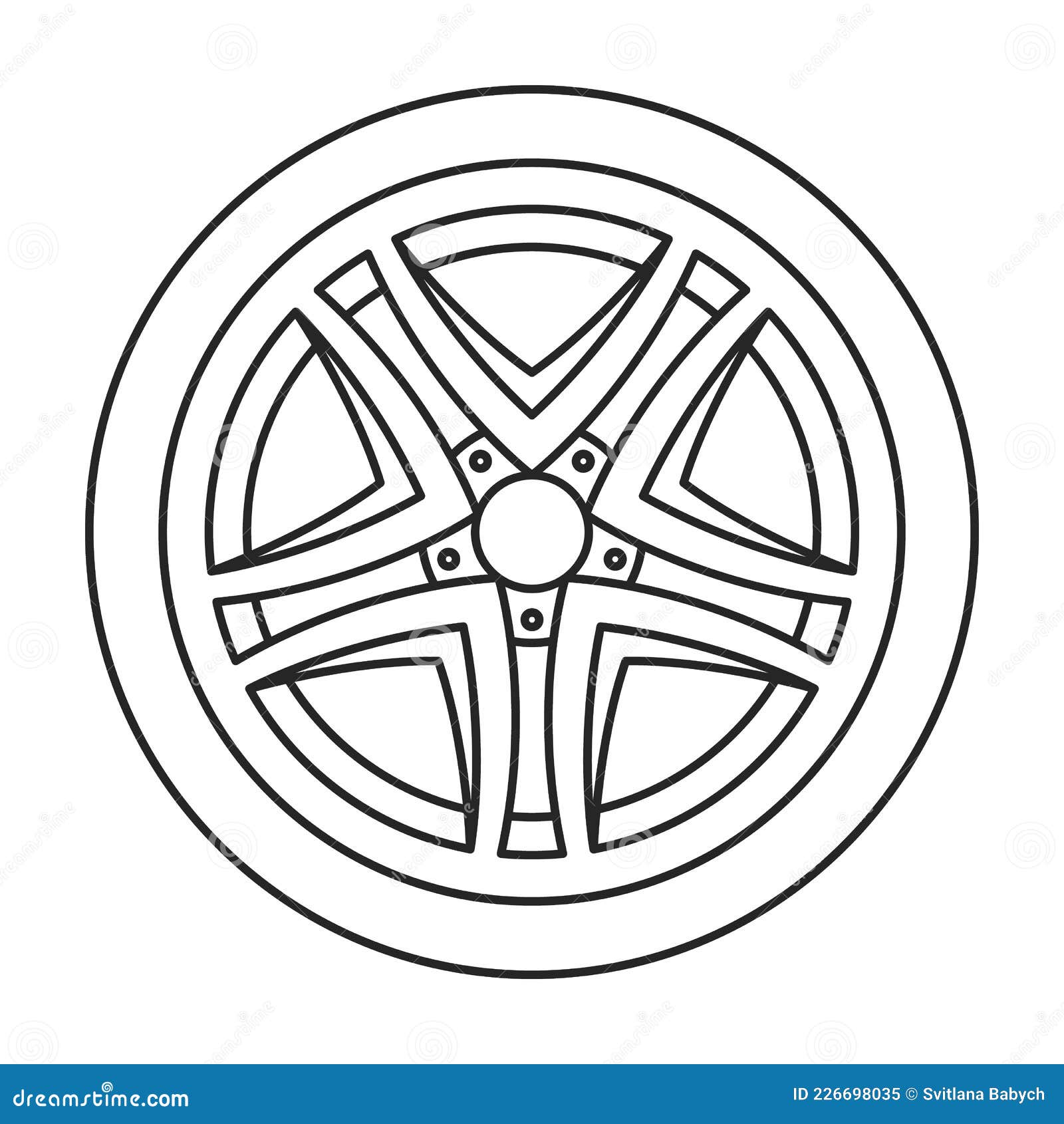 Wheel Car Vector Icon.Outline Vector Icon Isolated on White Background ...