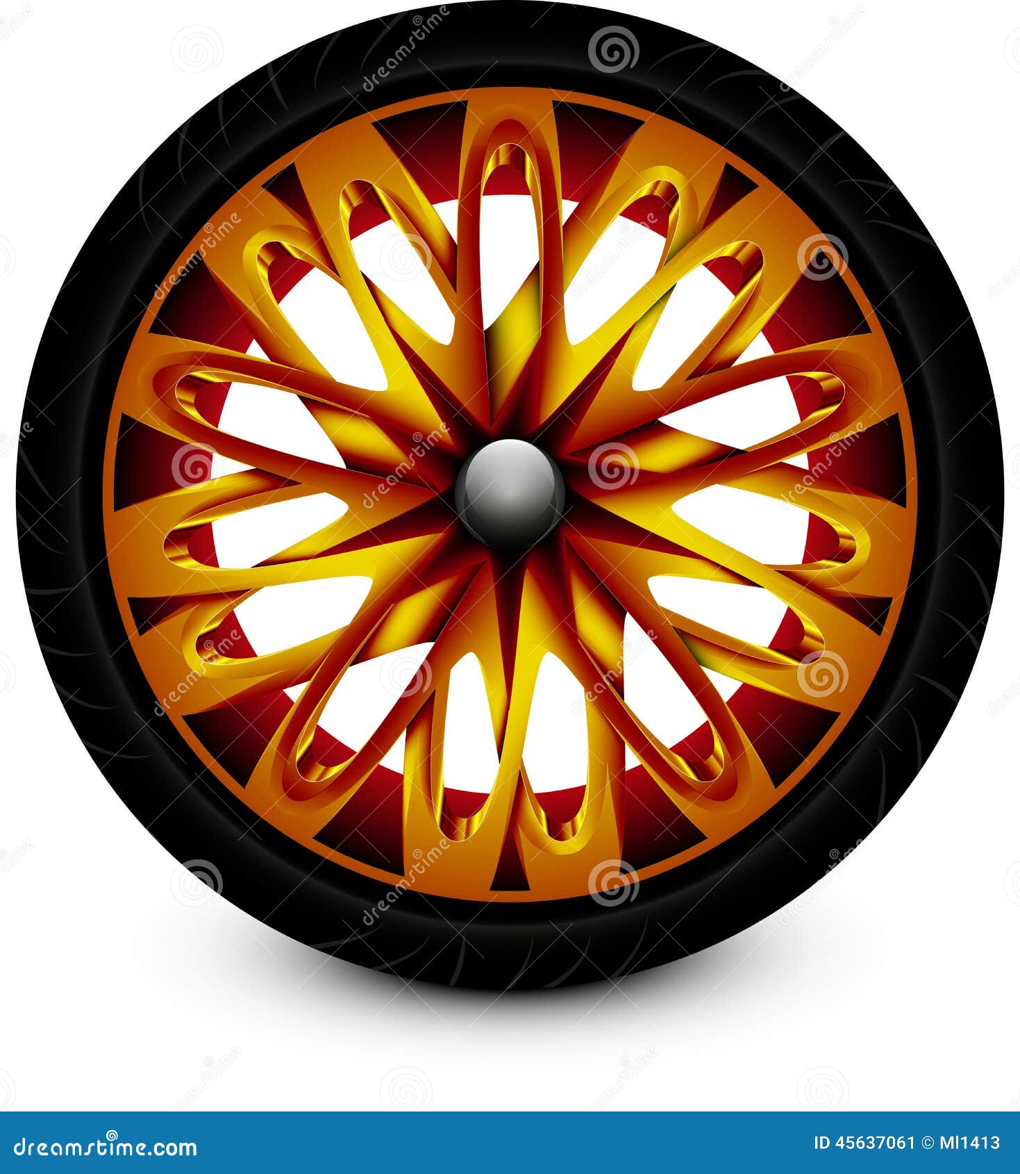 Wheel car stock vector. Illustration of device, contemporary - 45637061