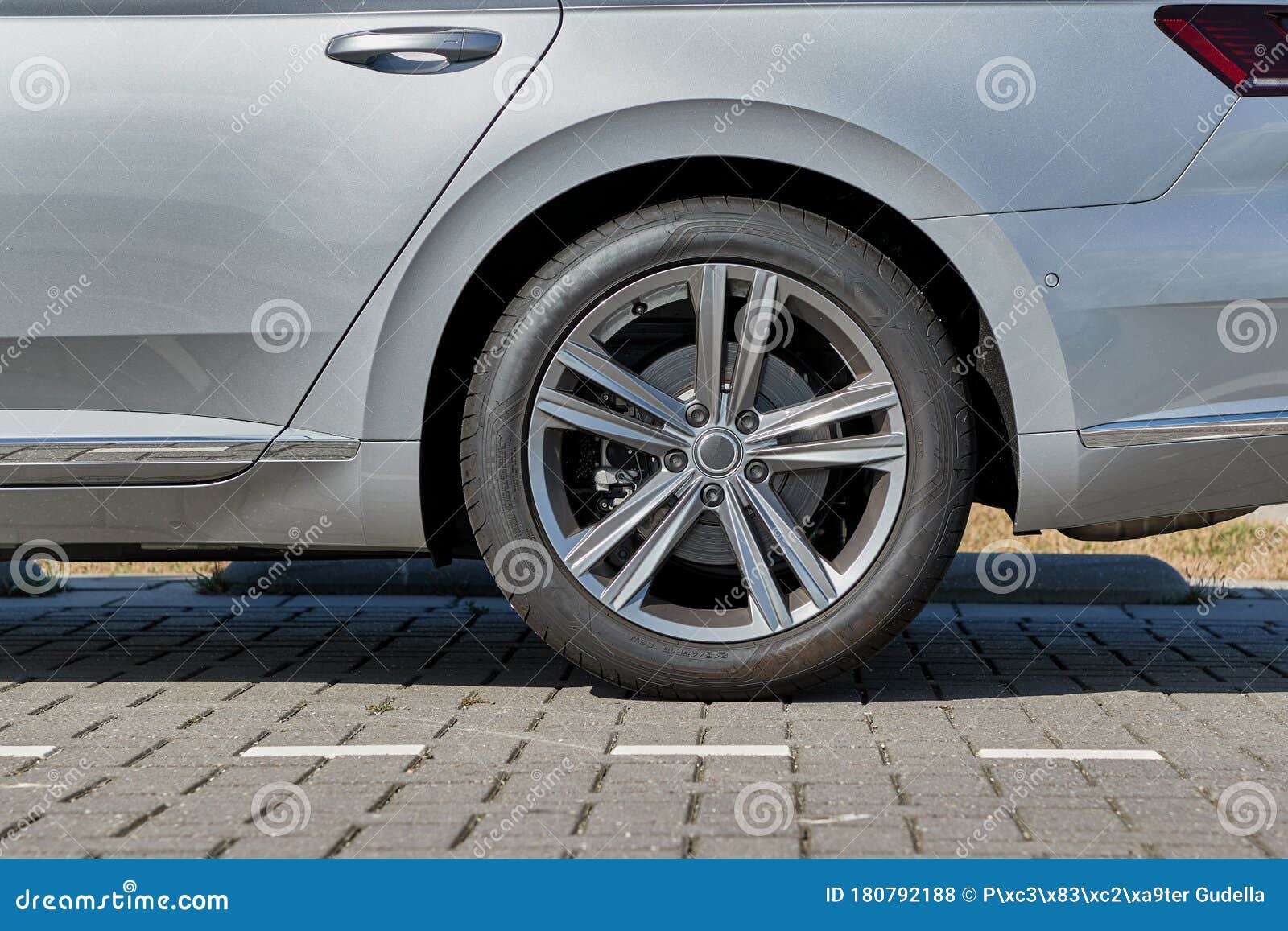 Wheel of a car stock photo. Image of parking, road, automobile - 180792188