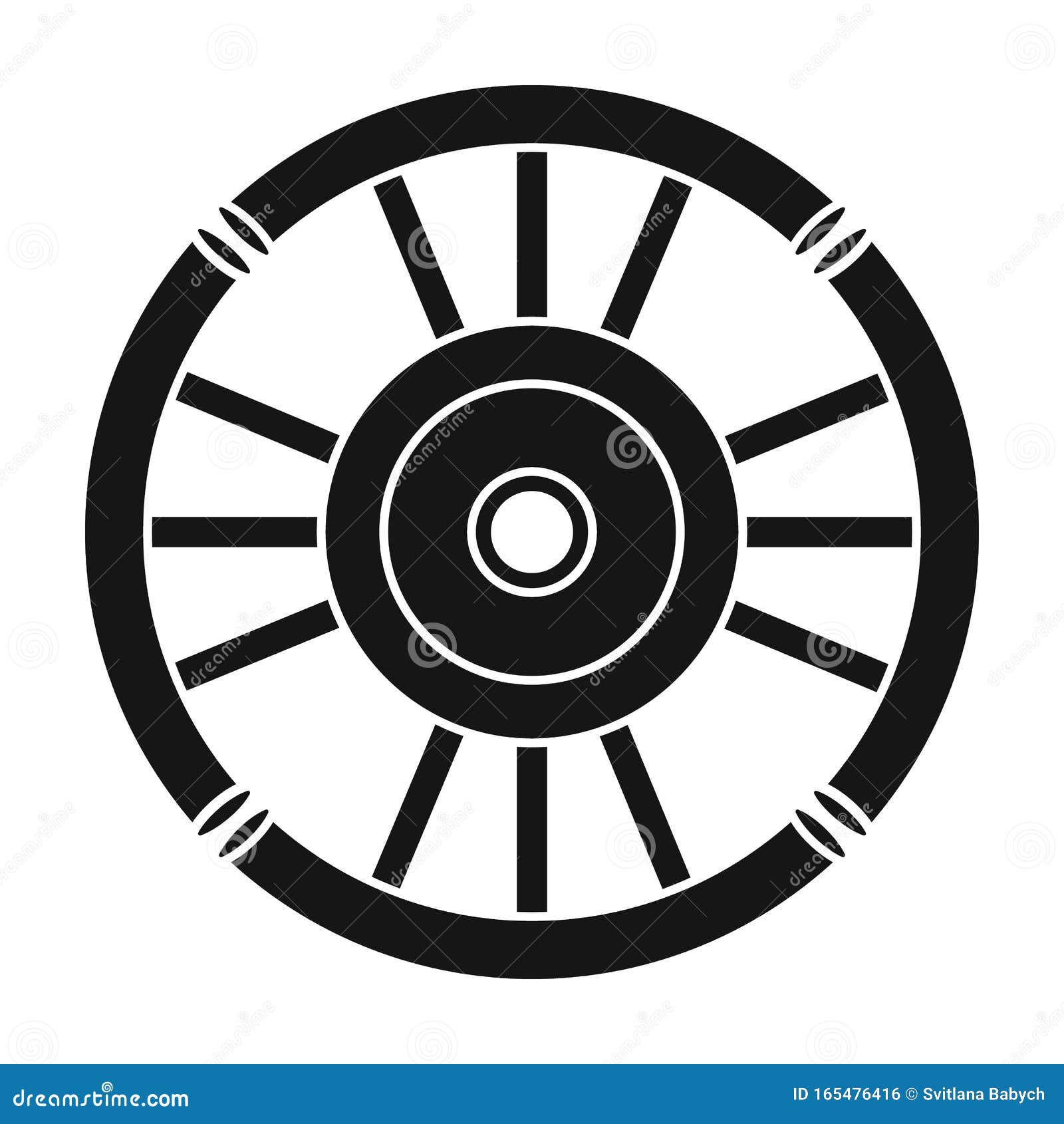 Wheel of Cart Vector Icon.Black Vector Icon Isolated on White ...