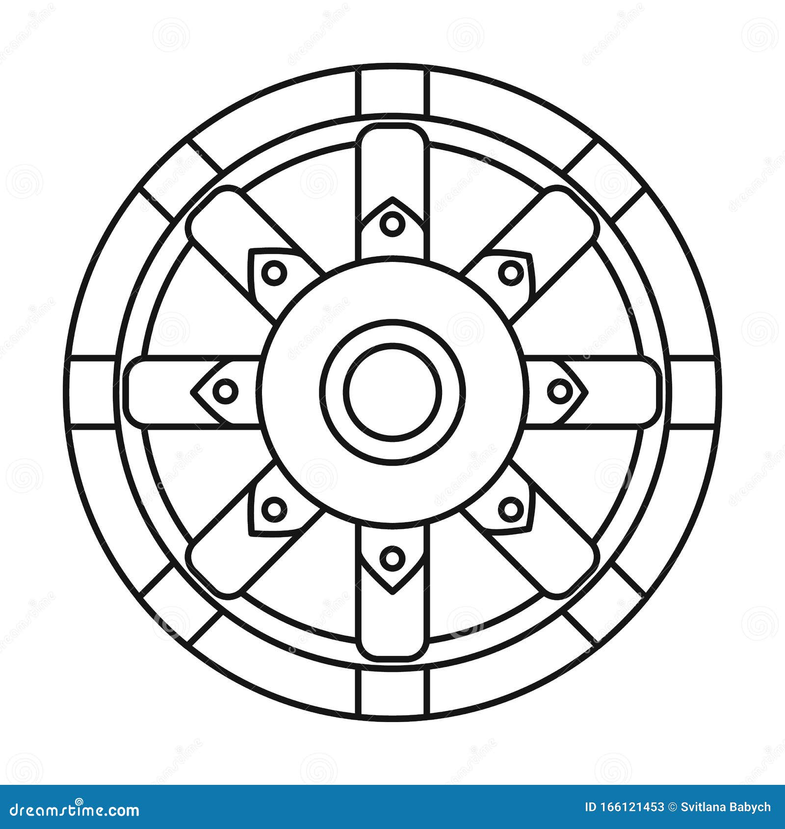 Wheel of Cart Vector Icon.Line Vector Icon Isolated on White Background ...