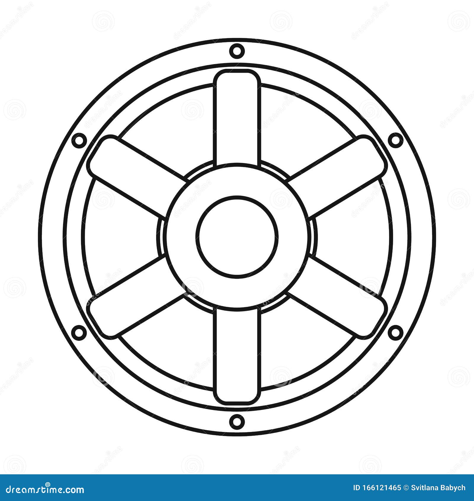 Wheel of Cart Vector Icon.Line Vector Icon Isolated on White Background ...