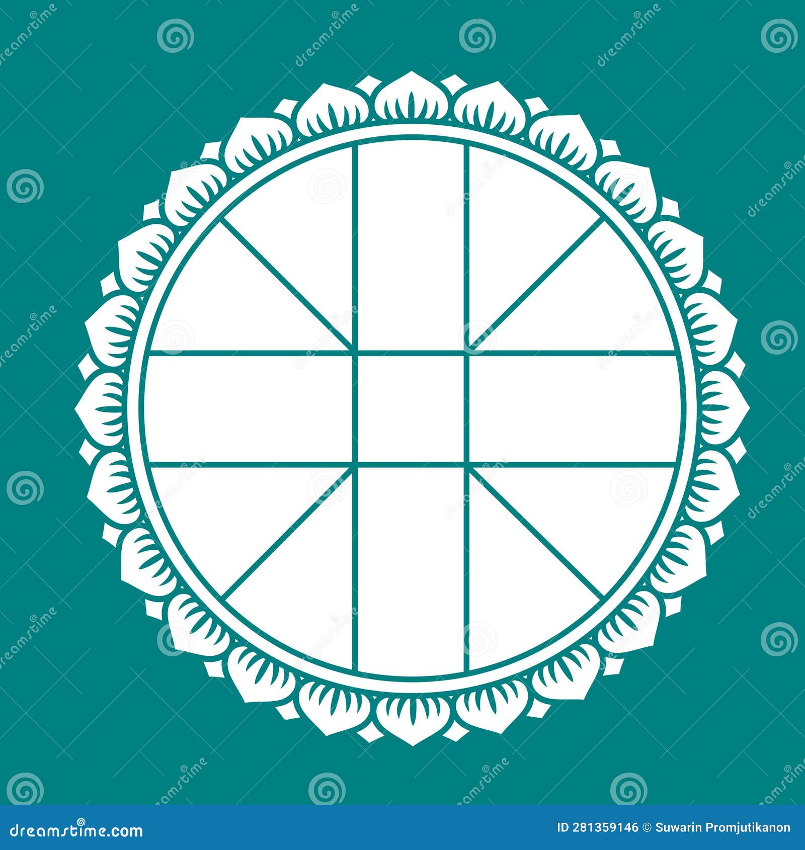 Wheel Chart for Thai Astrology. Stock Vector - Illustration of teller ...