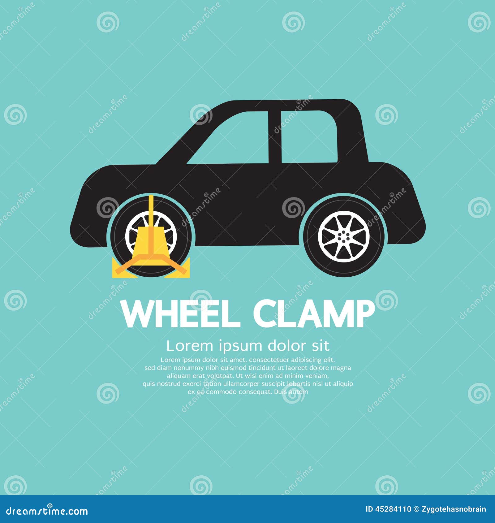 Wheel Clamp on Car Side View Stock Vector - Illustration of parked ...