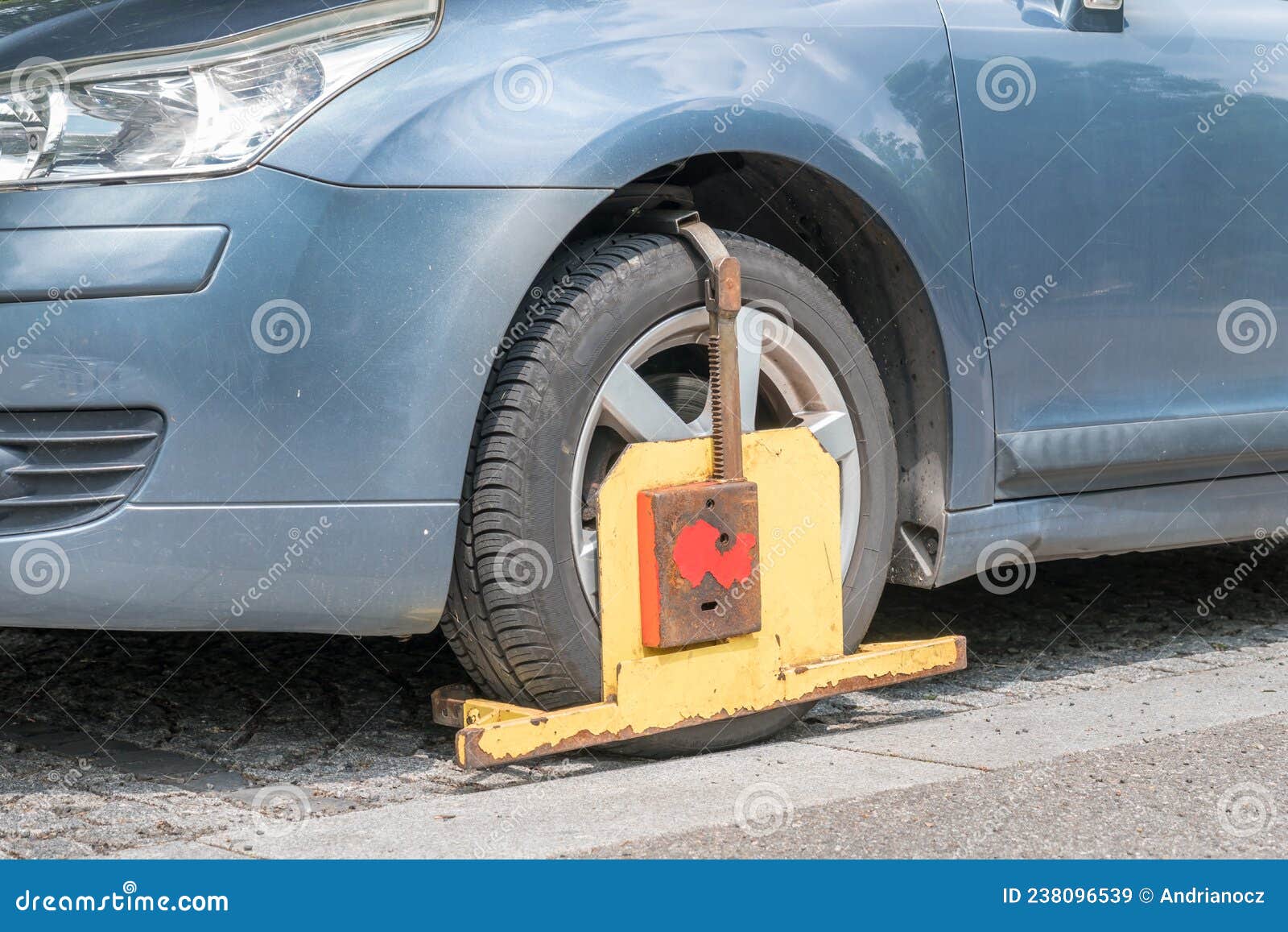 Wheel Clamp. Penalty for Parking Car on Restricted Place Stock Image ...
