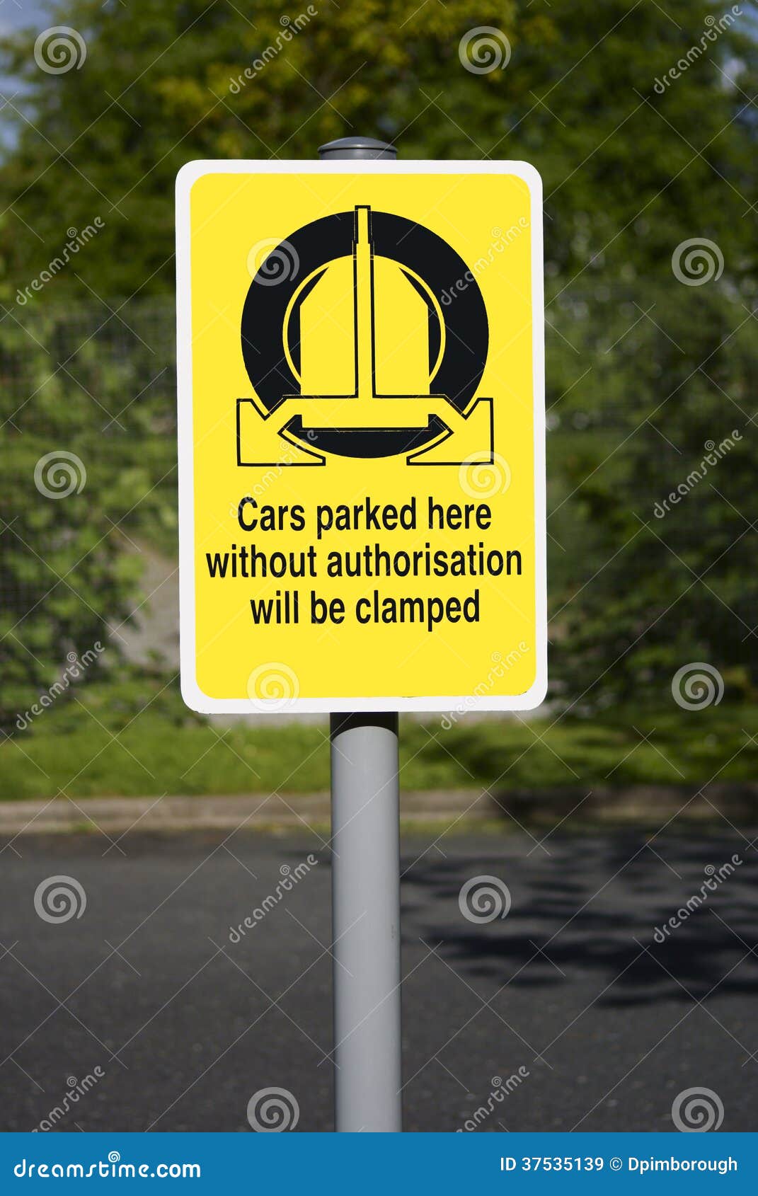 Wheel clamping sign stock image. Image of notice, enforcing - 37535139