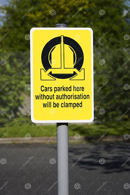 Wheel clamping sign stock image. Image of notice, enforcing - 37535139