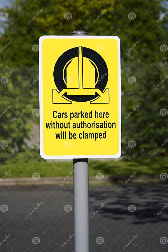 Wheel clamping sign stock image. Image of notice, enforcing - 37535139
