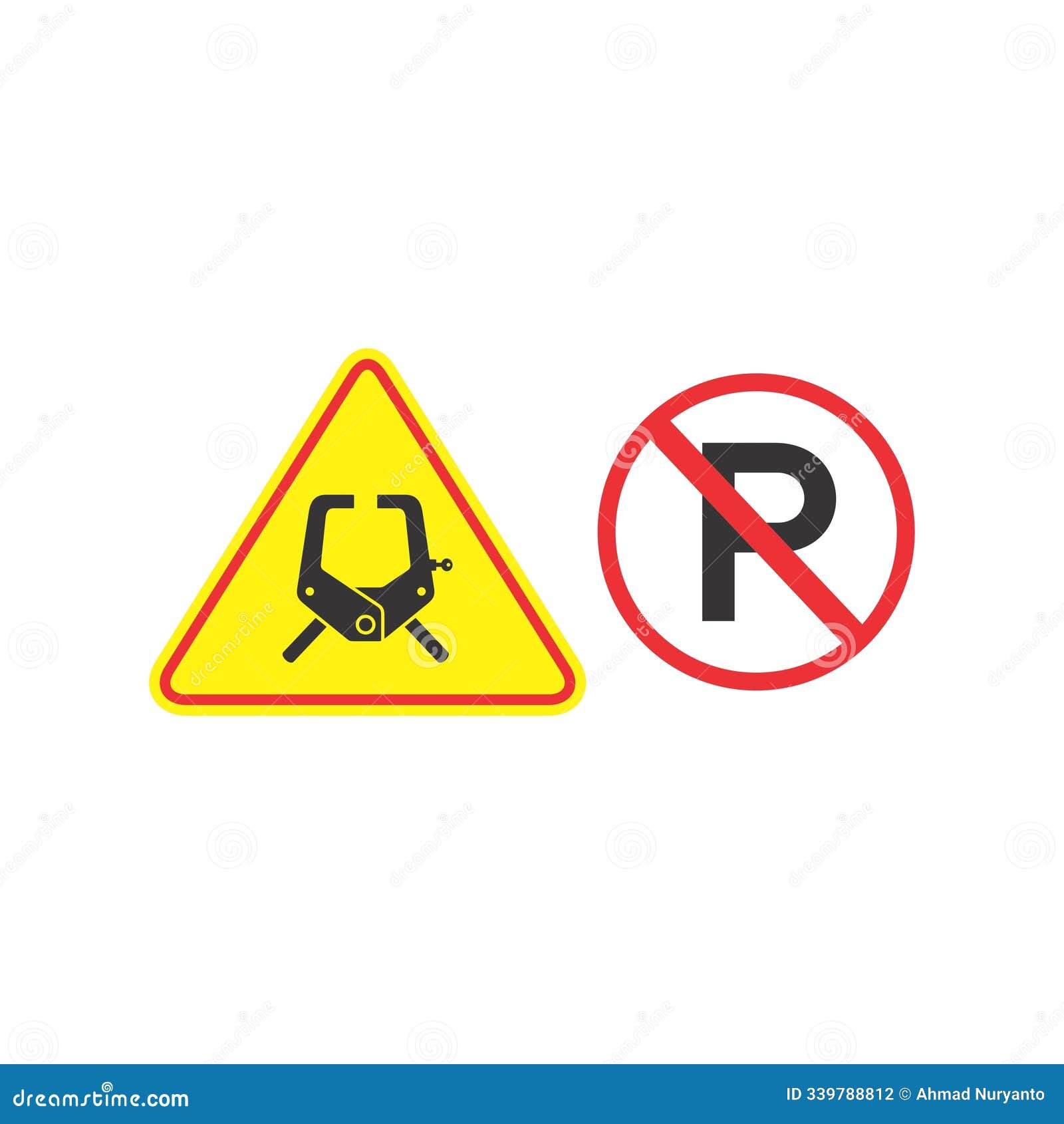 Clamp Zone Signage, Stop Ilegal Parking Warning. Stock Image ...
