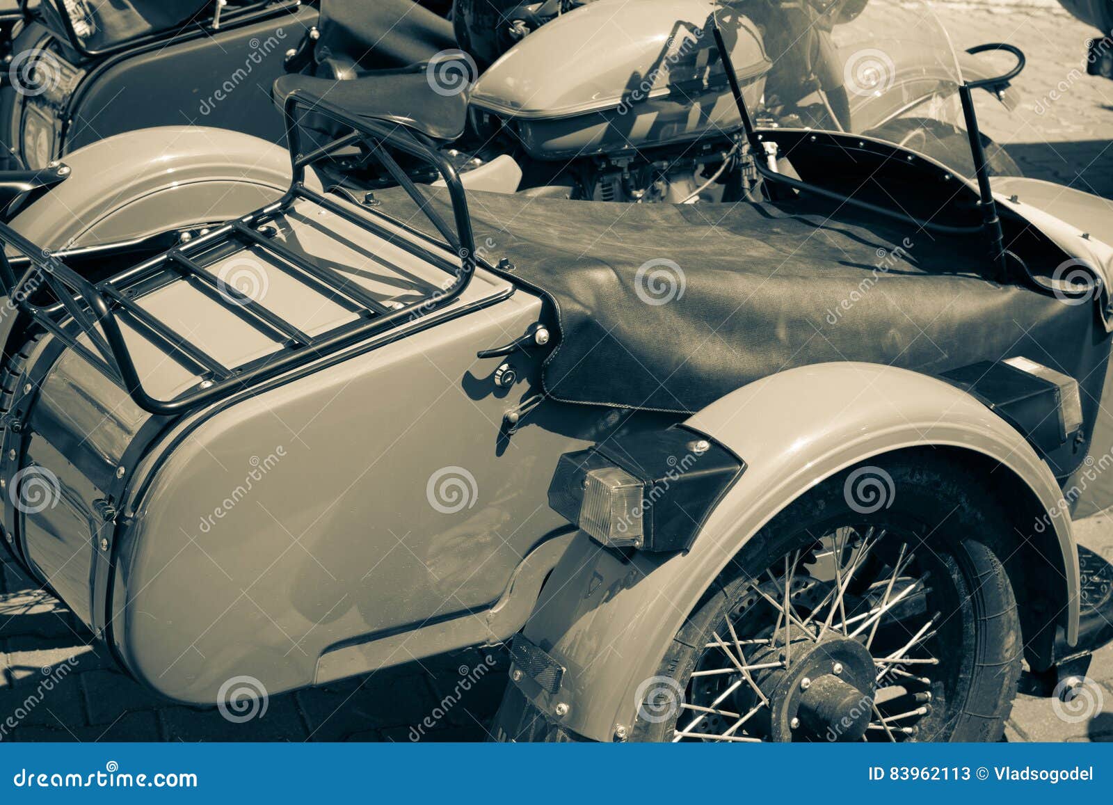 Wheel of Classic Motorcycle, Vintage Picture Style. Selective Focus ...