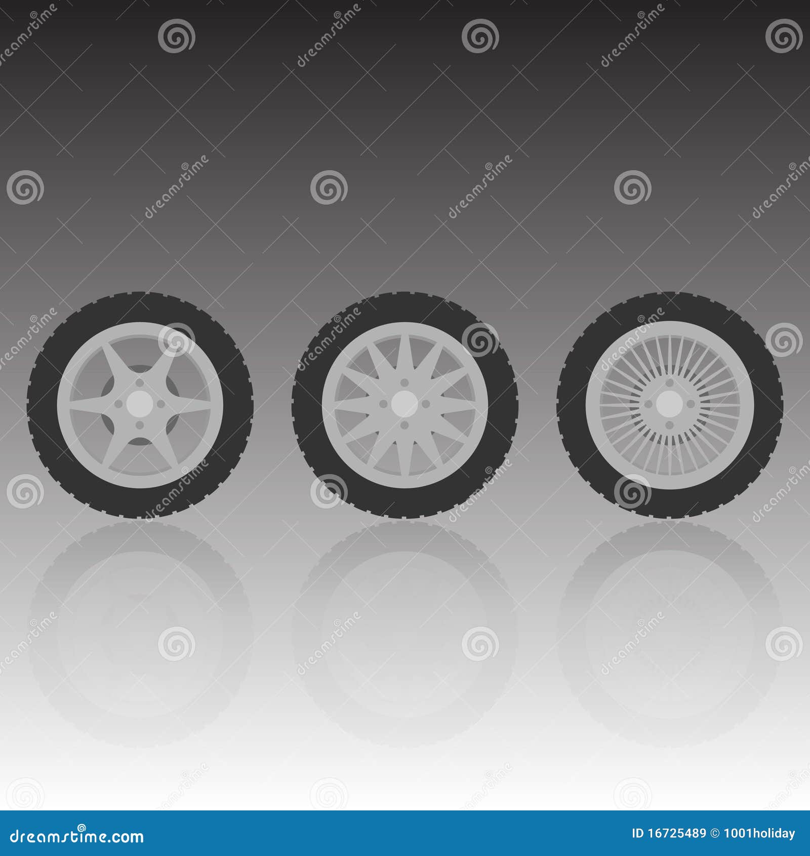 Wheel collection stock vector. Illustration of reflection - 16725489