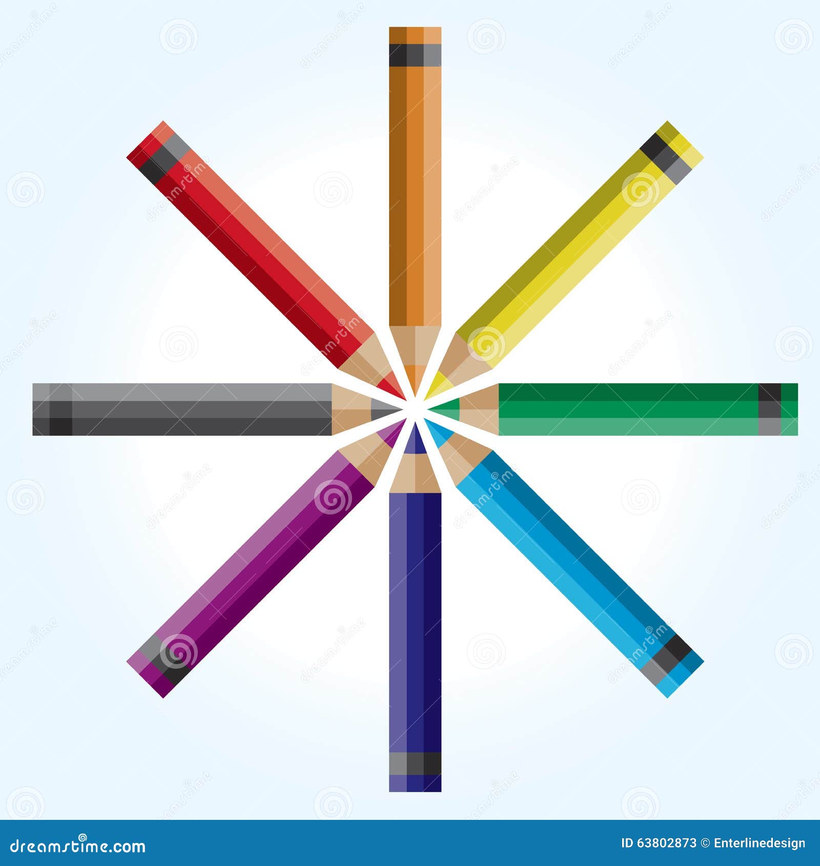 Wheel of Colored Pencils Illustration Stock Vector - Illustration of ...