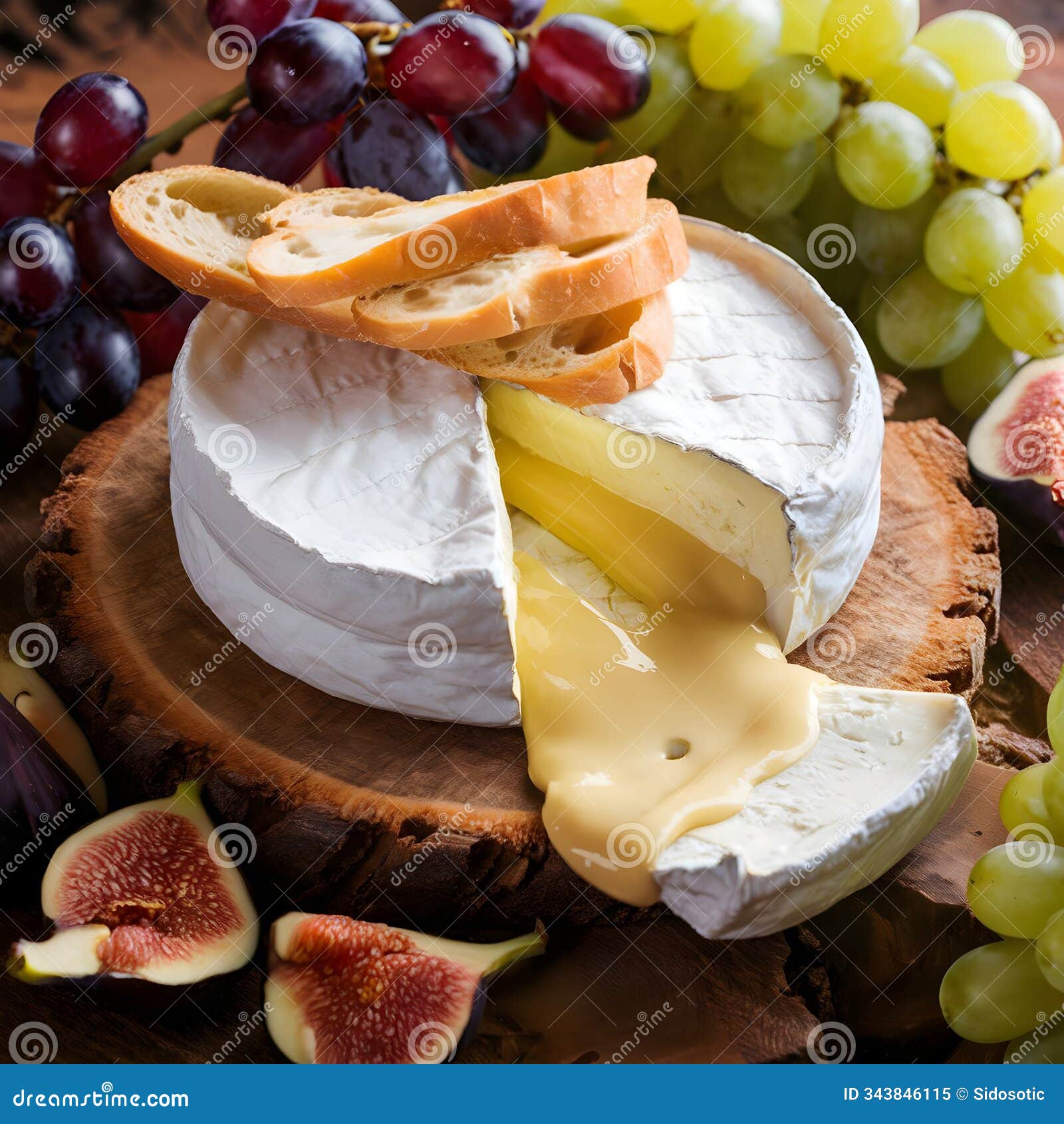 Creamy Brie Cheese Slices Arranged In Repeating Pattern, Showcasing ...