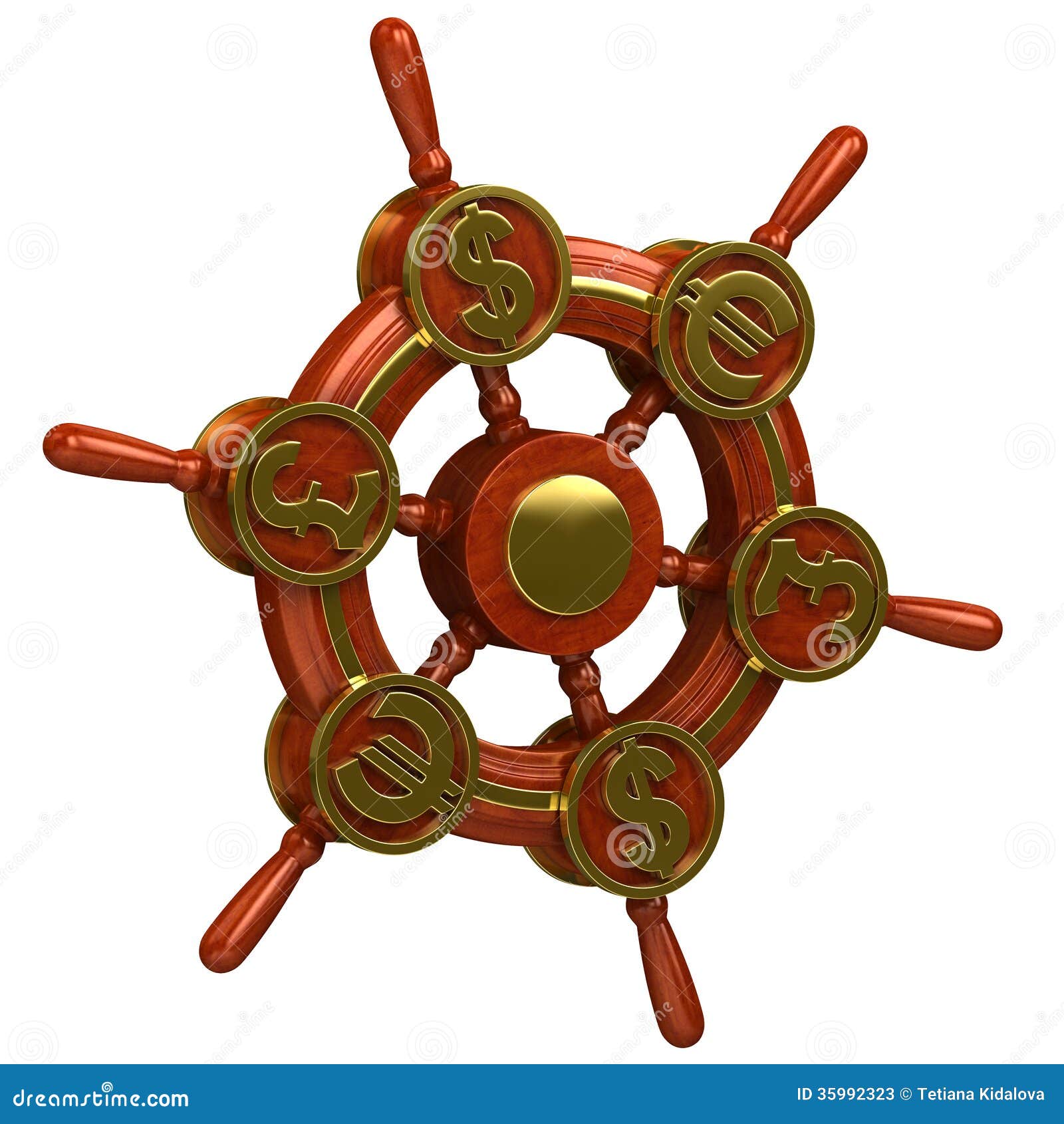 Wheel with currency signs stock image. Image of management - 35992323