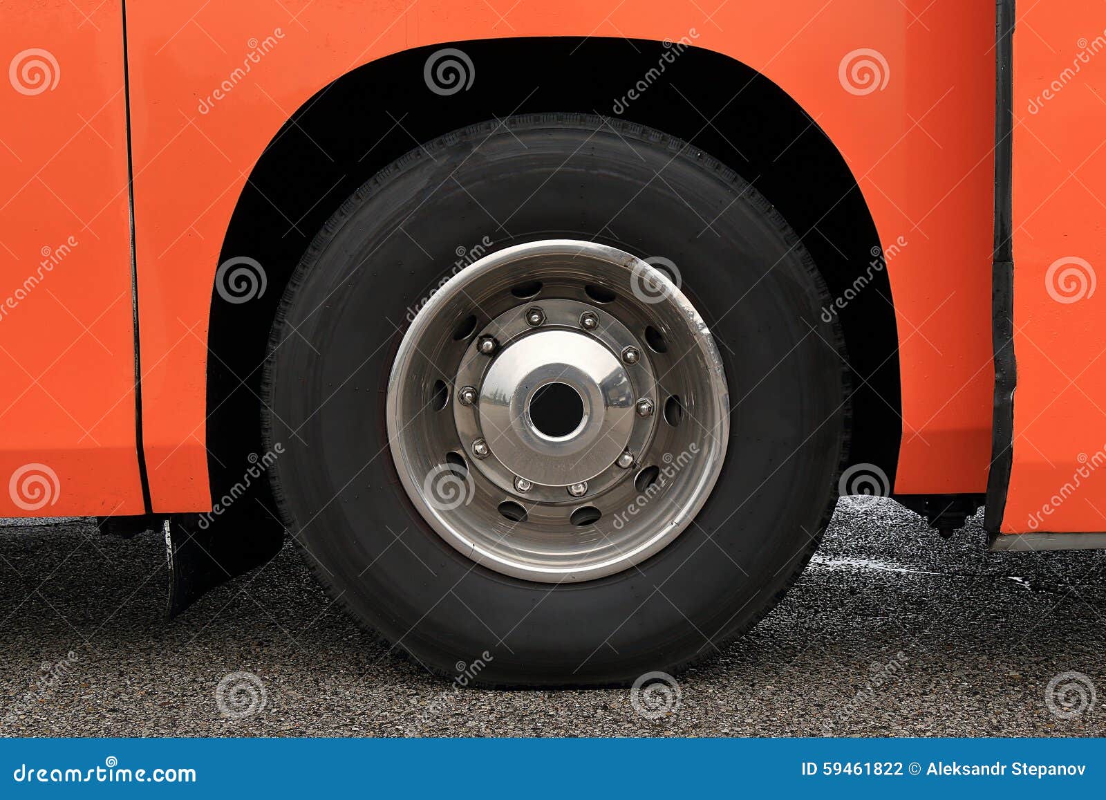 Wheel with Damaged Rim on a Wet Road Stock Photo - Image of damage ...