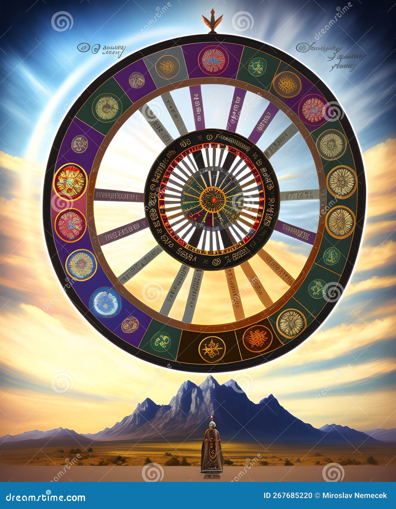Wheel of Destiny, Generative AI Illustration Stock Illustration ...