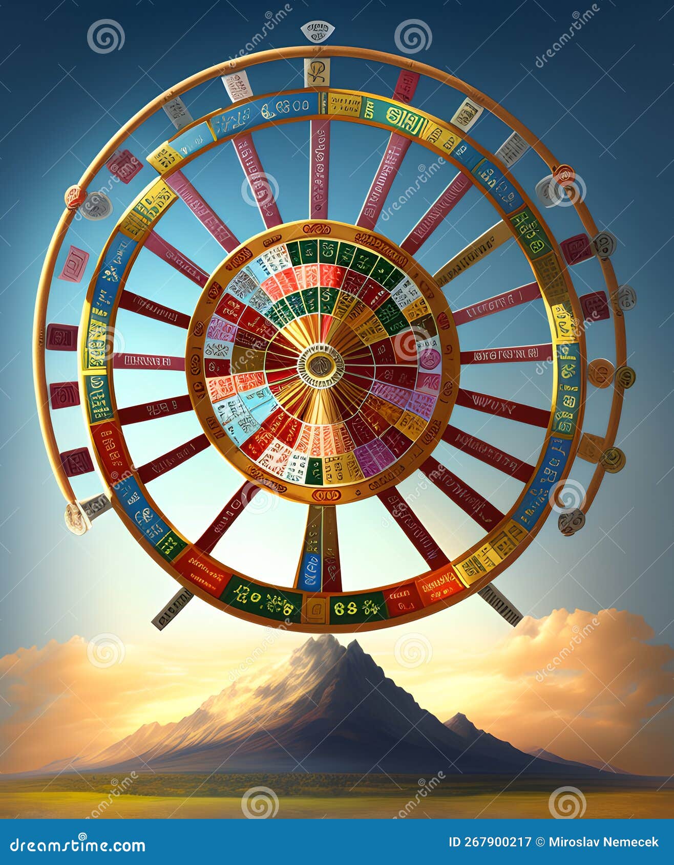 Wheel of Destiny, Generative AI Illustration Stock Illustration ...