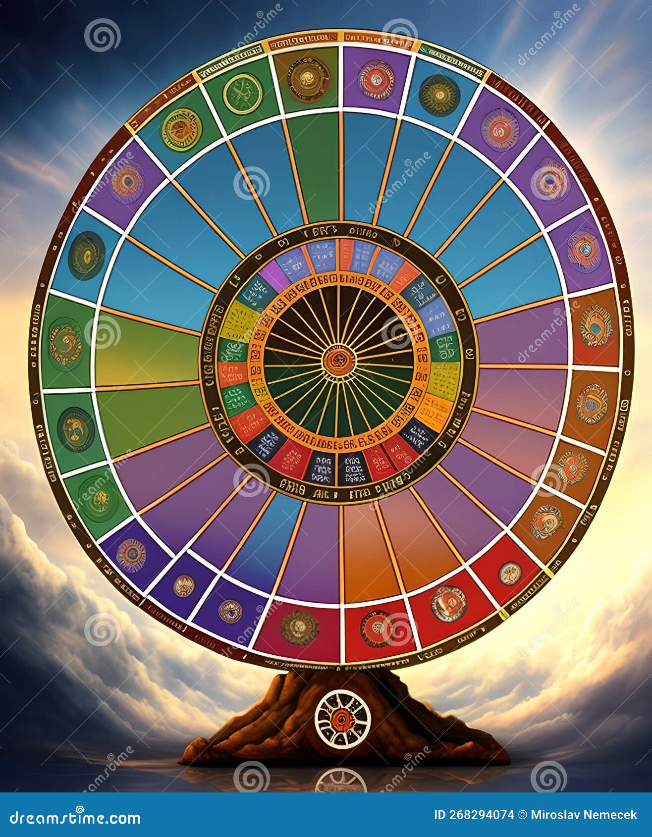 Wheel of Destiny, Generative AI Illustration Stock Illustration ...