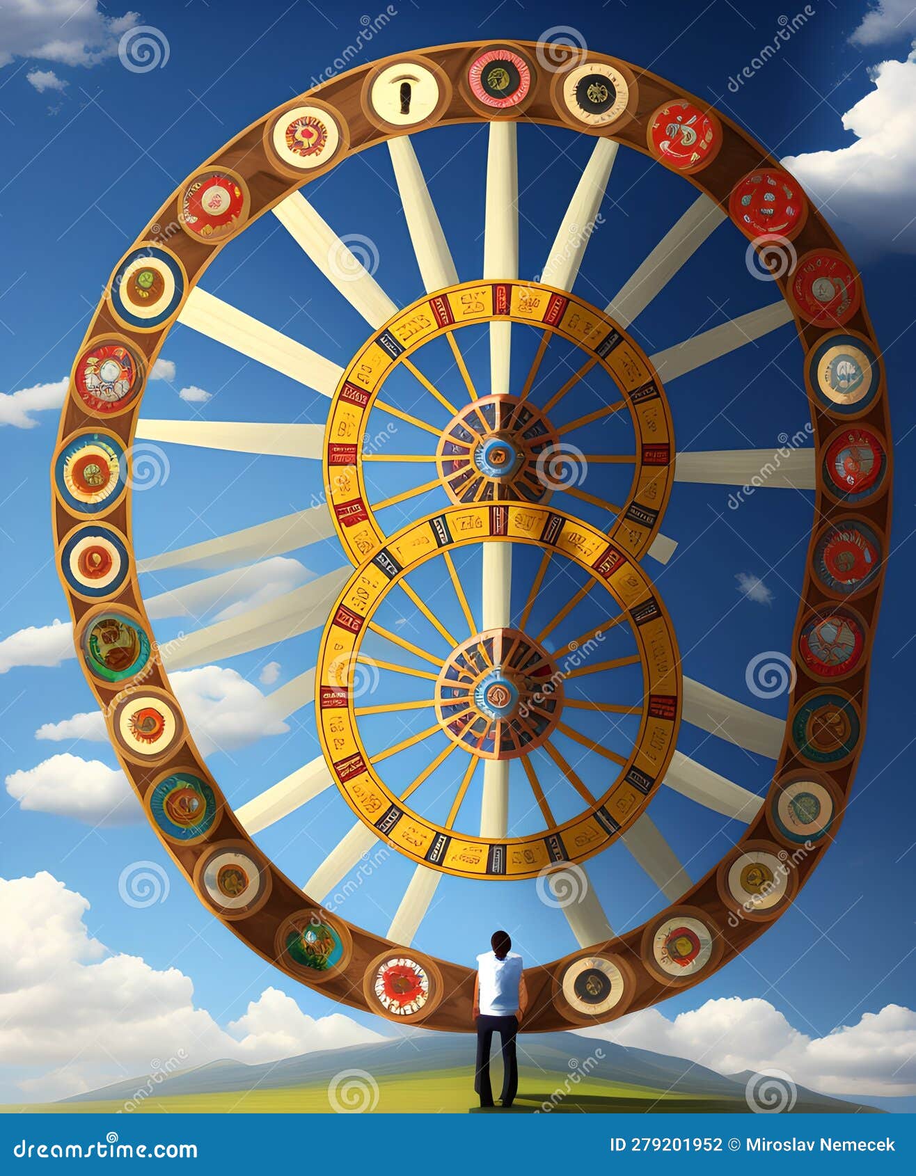 Wheel of Destiny, Generative AI Illustration Stock Illustration ...