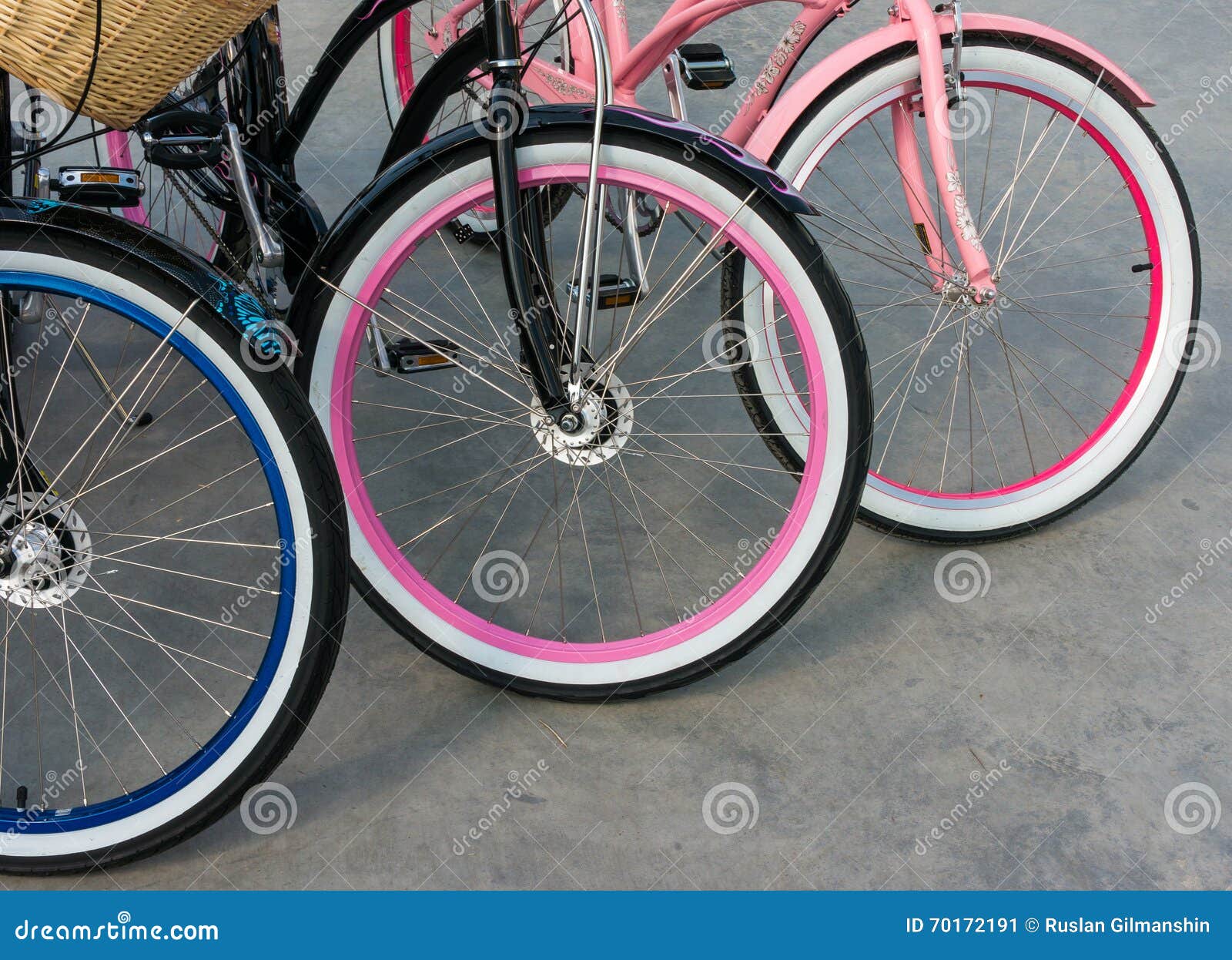Wheel Detail of Three Bikes Stock Image - Image of exercise, color ...