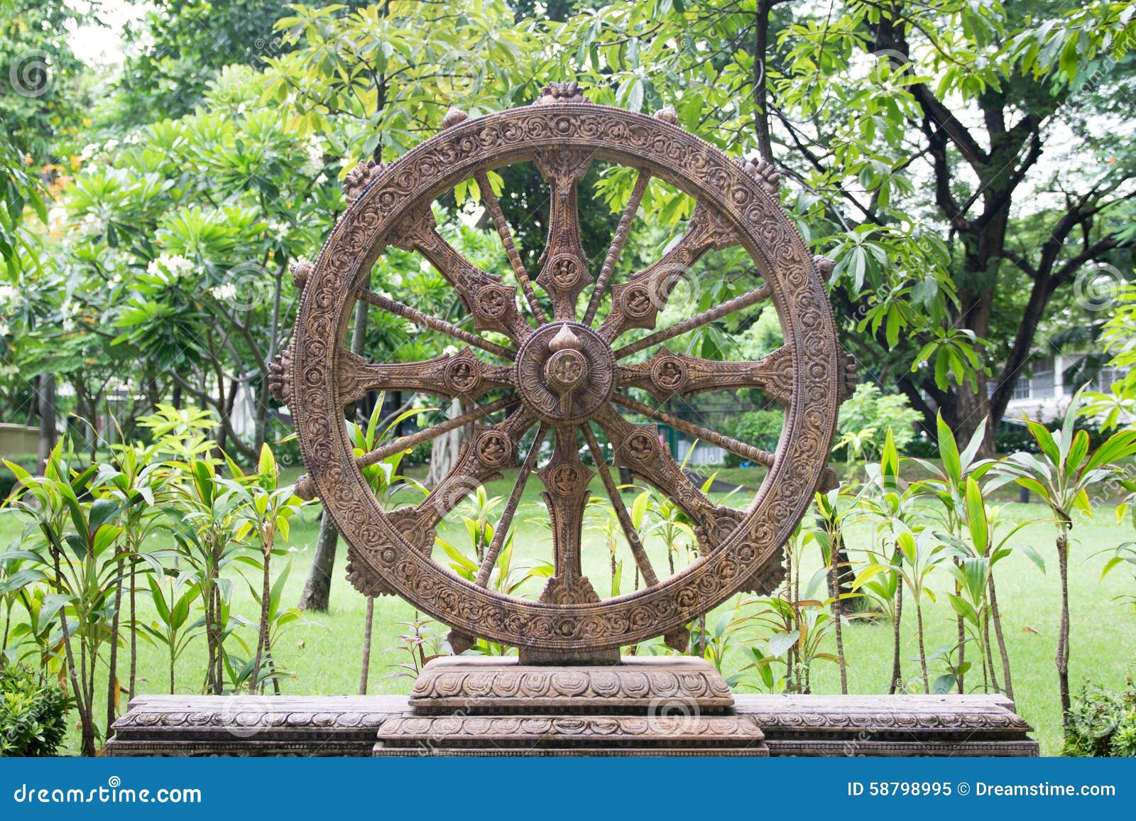 Wheel of Dhamma stock image. Image of elevation, wheel - 58798995