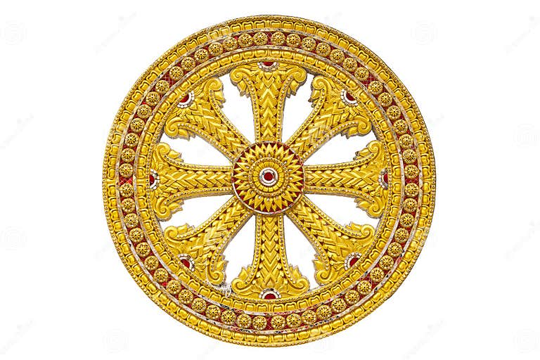 Wheel of Dhamma of Buddhism Stock Photo - Image of conceptual, shape ...