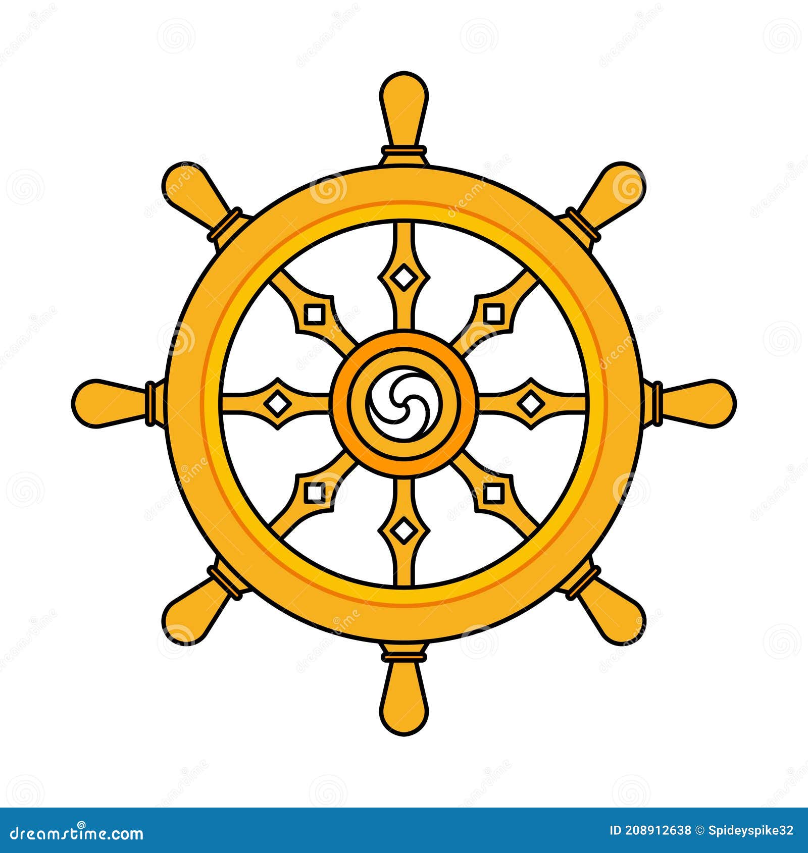 The Wheel of Dharma. Isolated Vector Illustration Stock Illustration ...