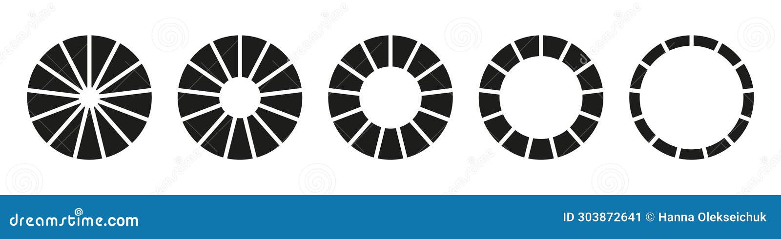 Wheel Divided, Thirteen Sections. Pie, Pizza Chart Simple Icon. Set of ...