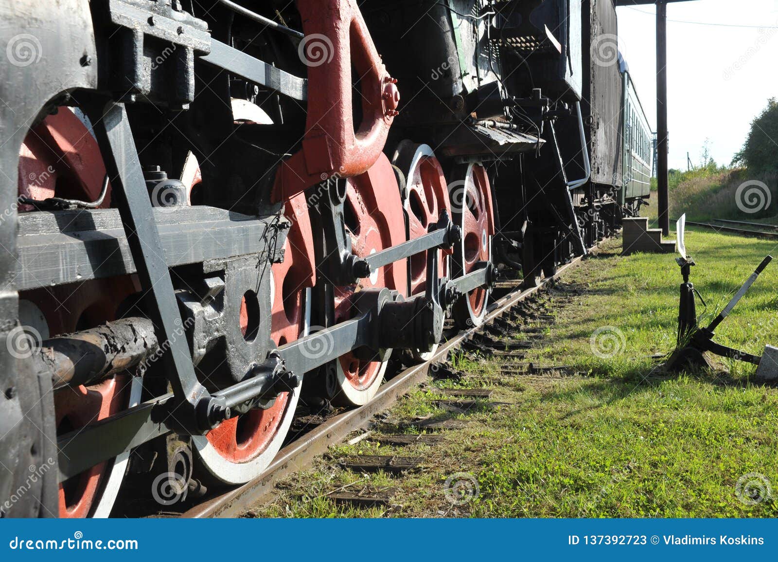 The Wheel Drive System of a Train Locomotive Stock Image - Image of ...
