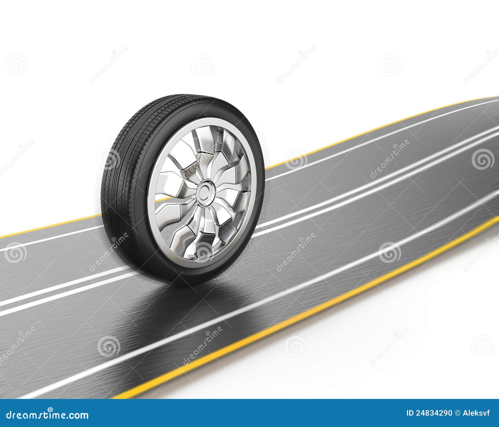 Wheel driving on the road stock illustration. Illustration of motion ...