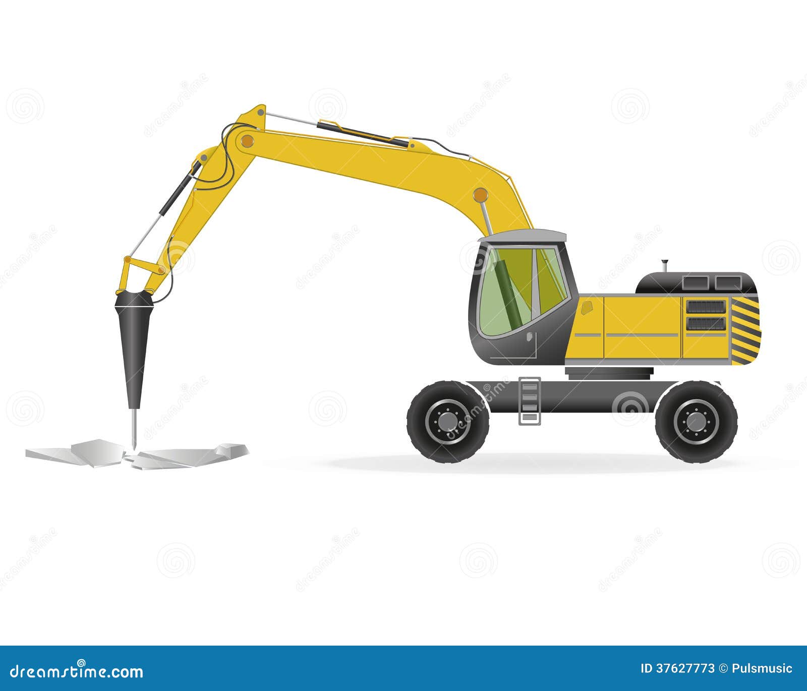 Wheel excavator stock vector. Illustration of construction - 37627773
