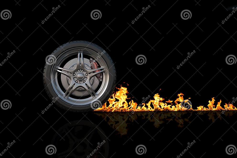 Wheel and fire stock illustration. Illustration of fire - 38250242