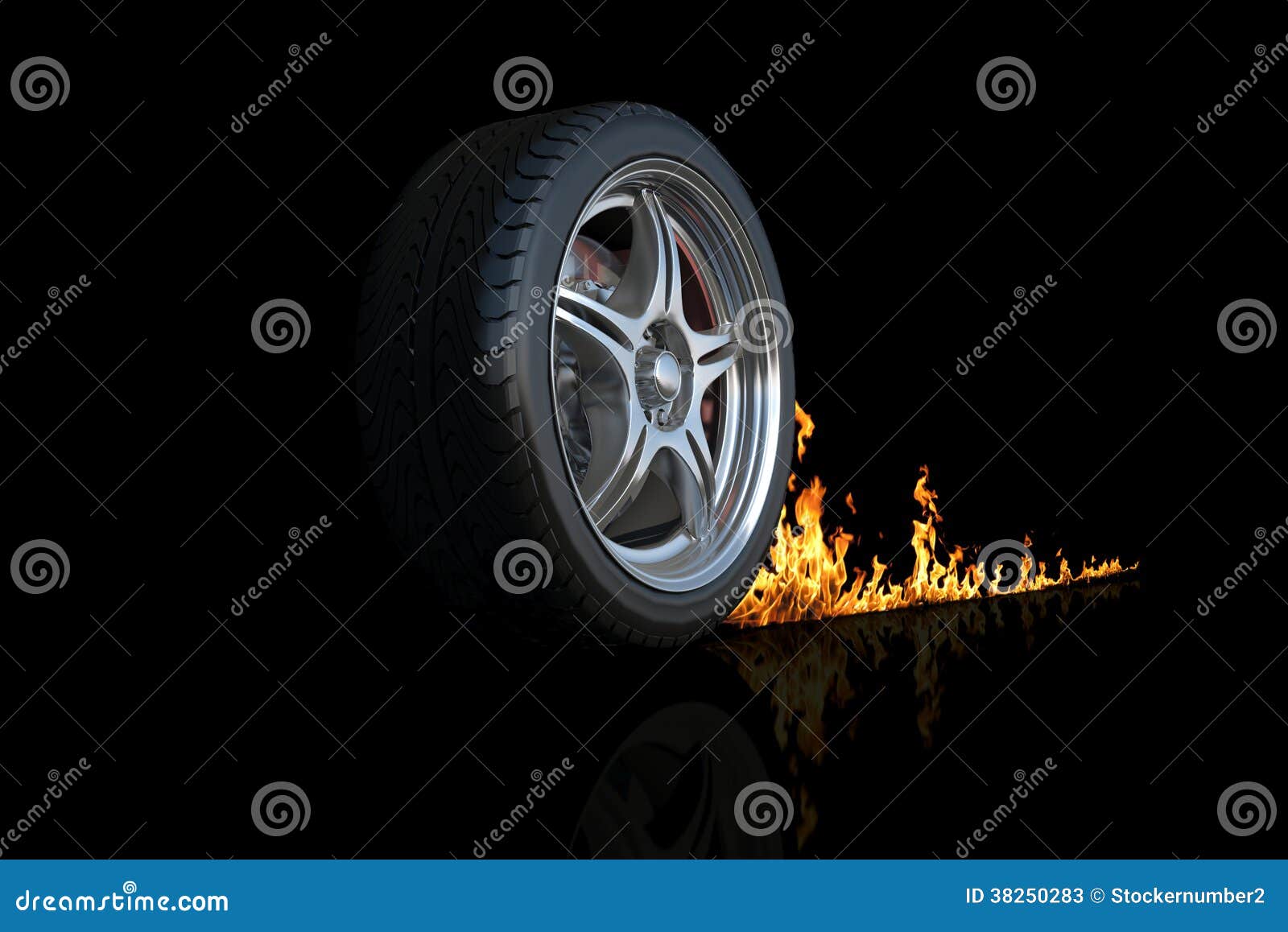 Wheel and fire stock illustration. Illustration of garage - 38250283