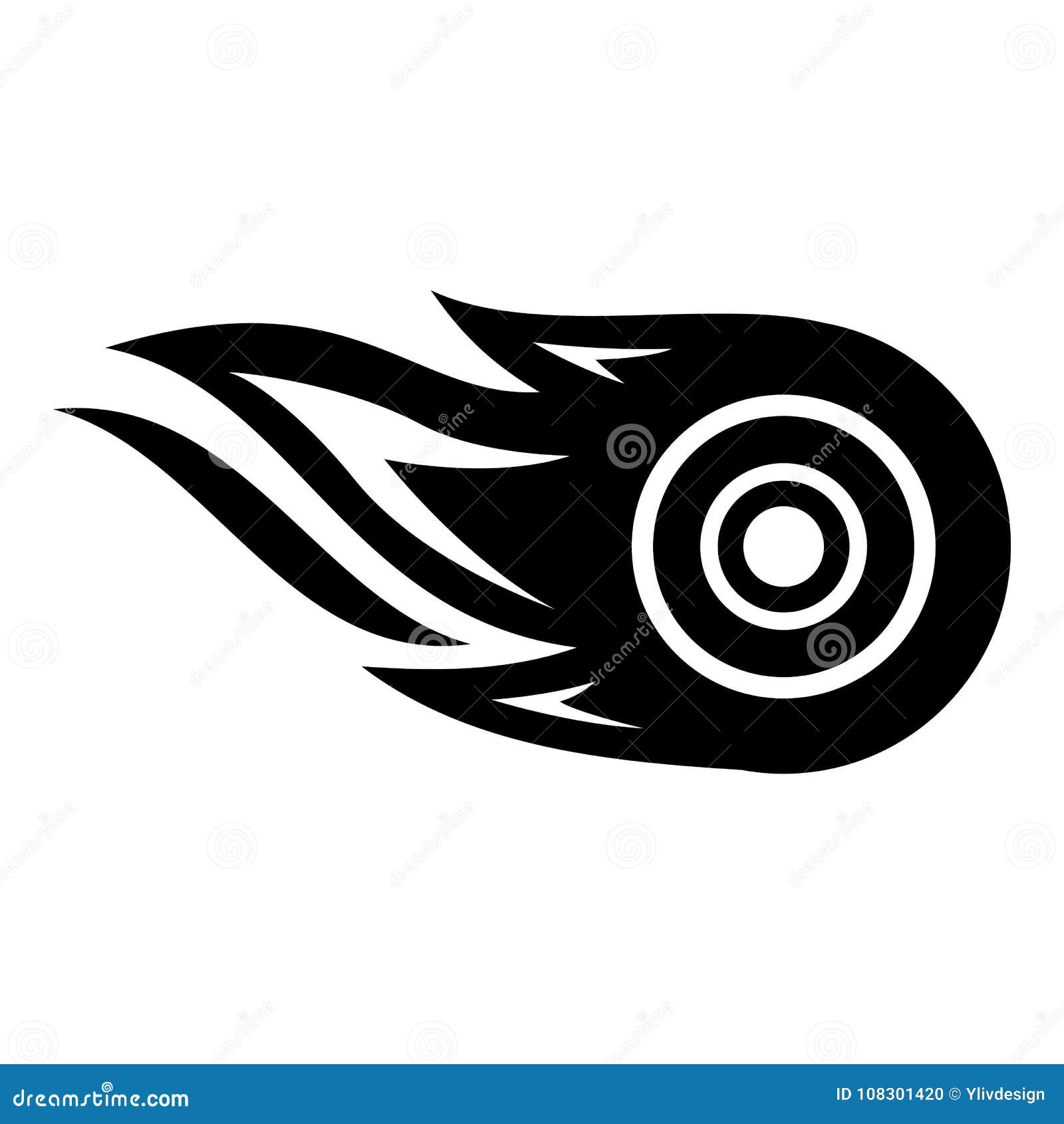 Wheel Fire Icon, Simple Black Style Stock Vector - Illustration of ...