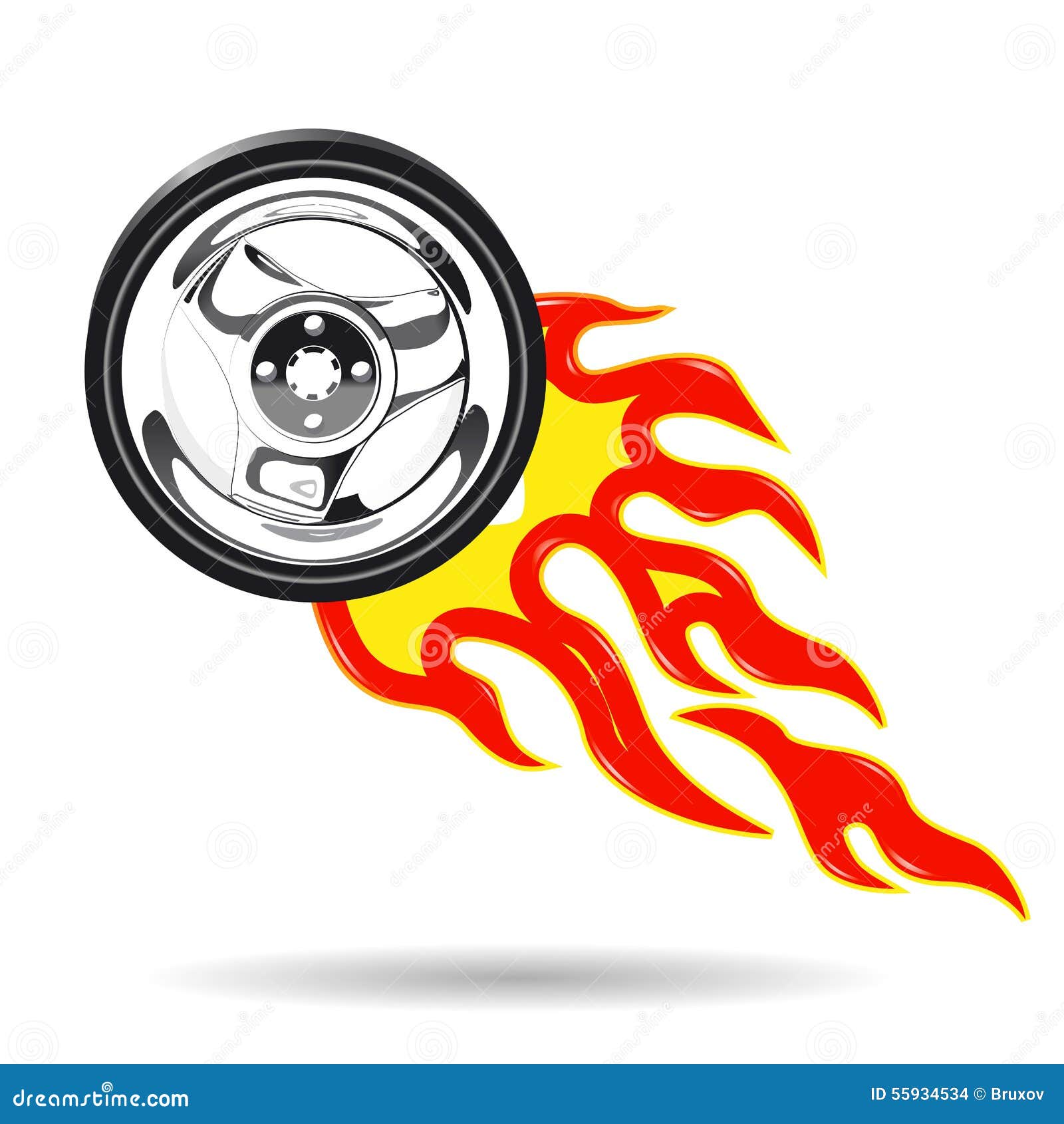 Wheel on Fire stock vector. Illustration of flame, wheel - 55934534
