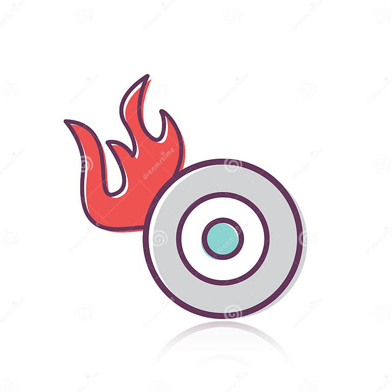 Wheel on Fire. Vector Illustration Decorative Design Stock Vector ...