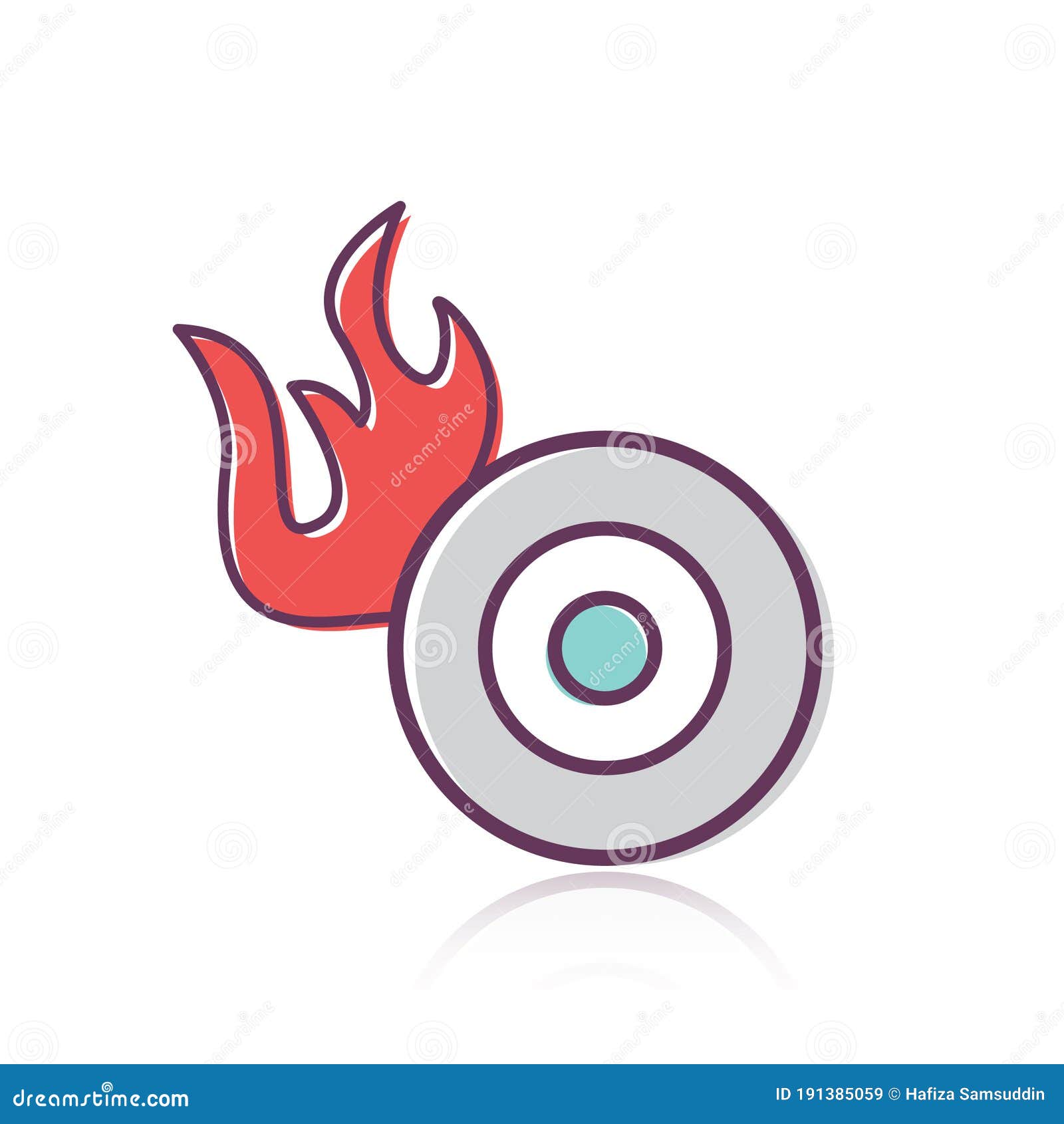 Wheel on Fire. Vector Illustration Decorative Design Stock Vector ...
