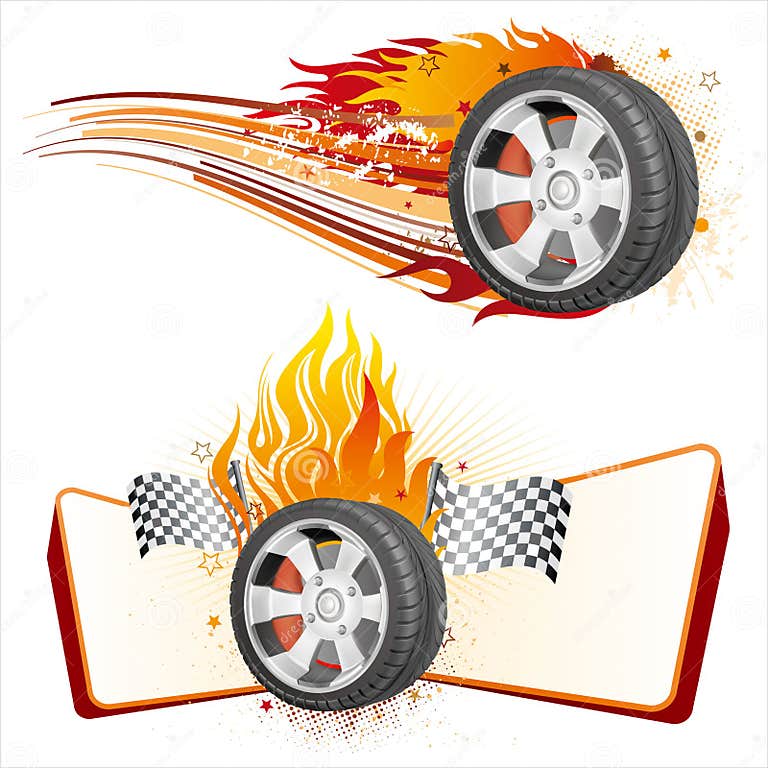 Wheel and flame stock vector. Illustration of sports - 18570320