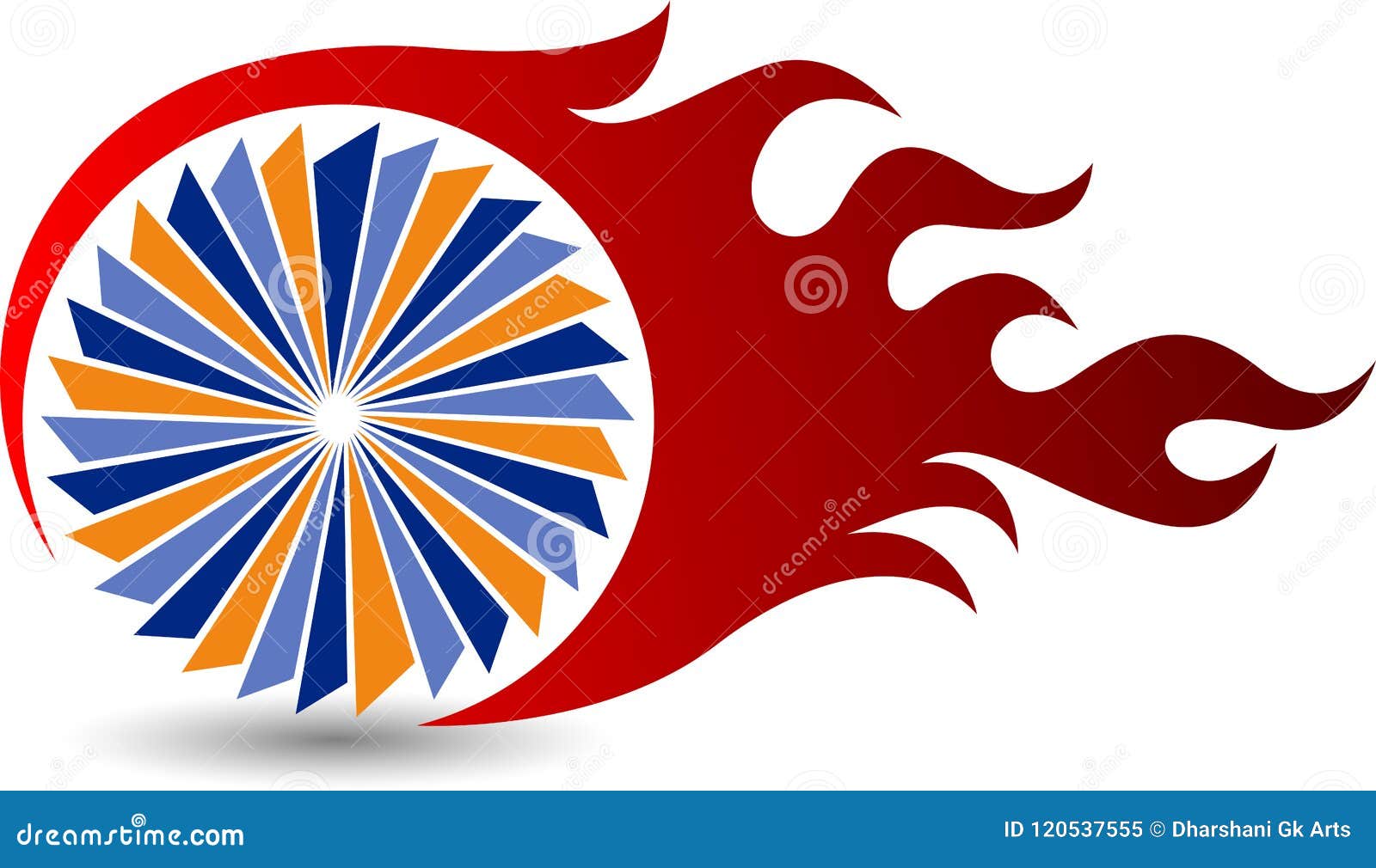 Wheel flame logo stock vector. Illustration of emblem - 120537555