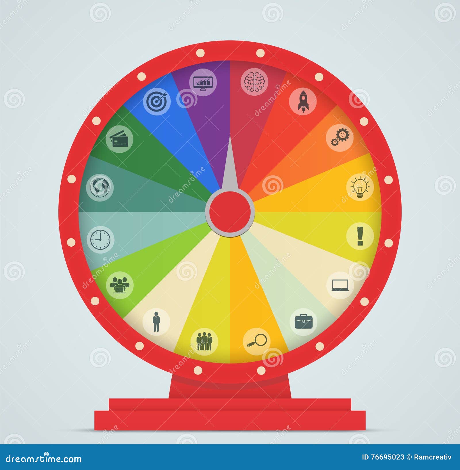 Wheel of Fortune with Business Icons. Stock Vector - Illustration of ...
