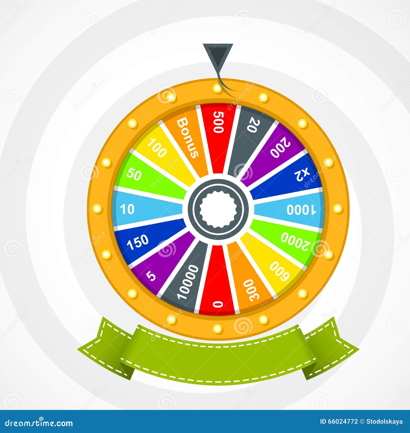 Wheel of Fortune with Curved Banner Stock Vector - Illustration of ...