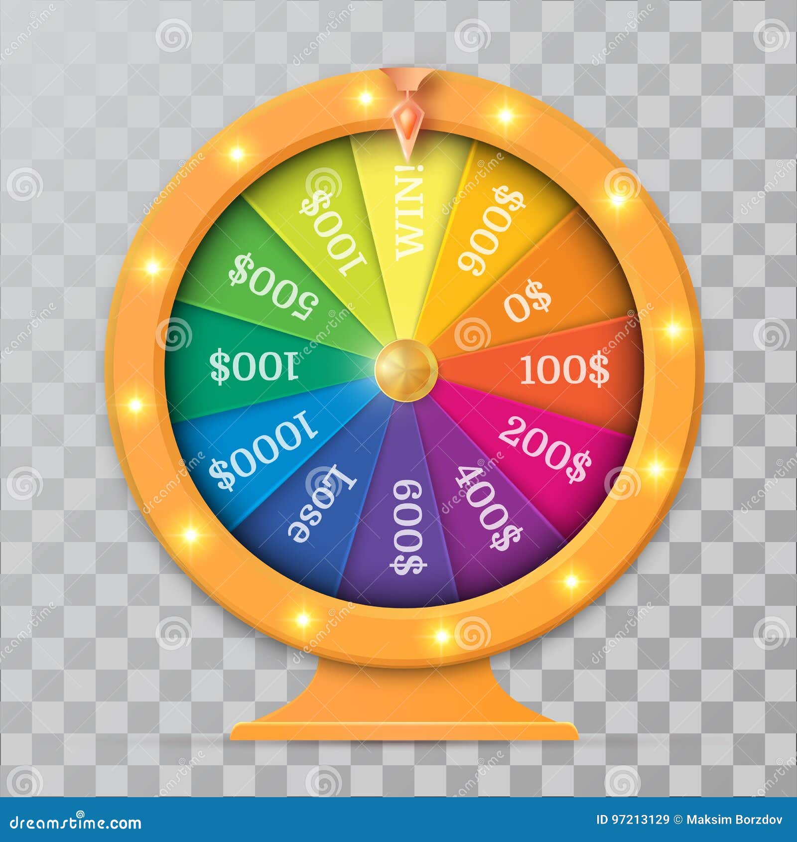 Wheel Of Fortune, Lucky Icon On Transparent Background. Vector ...