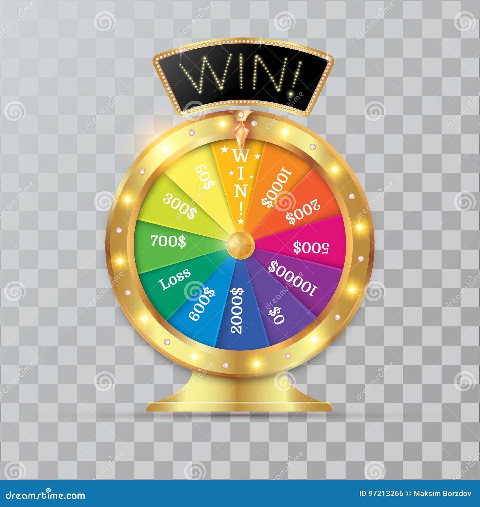 Wheel of fortune 3d object stock vector. Illustration of background ...
