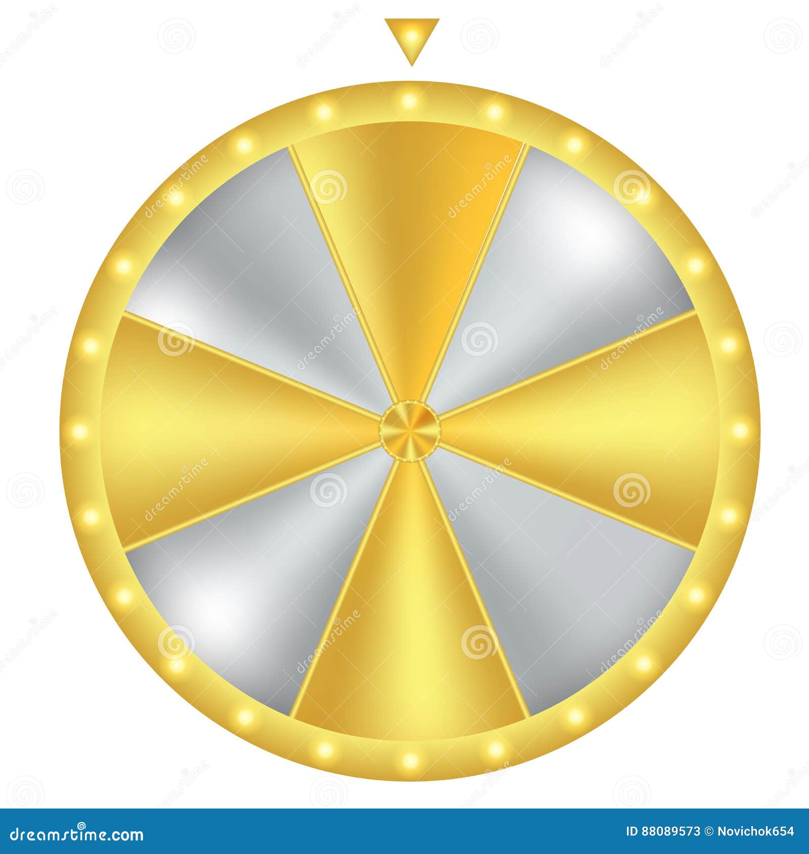 Wheel of Fortune. Gold and Silver with Glow Light Stock Vector ...