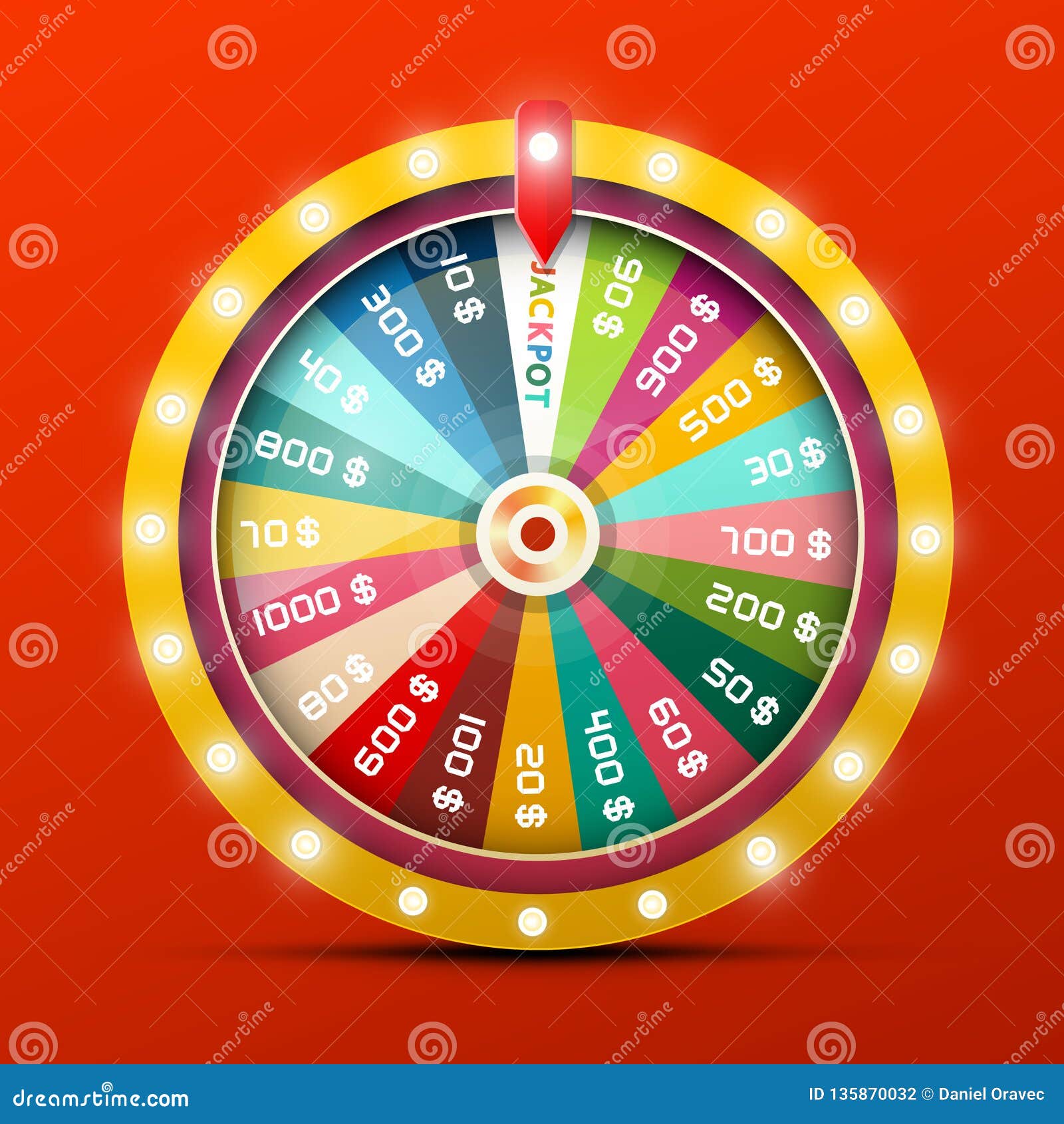 Wheel of Fortune with Jackpot Win Stock Vector - Illustration of ...