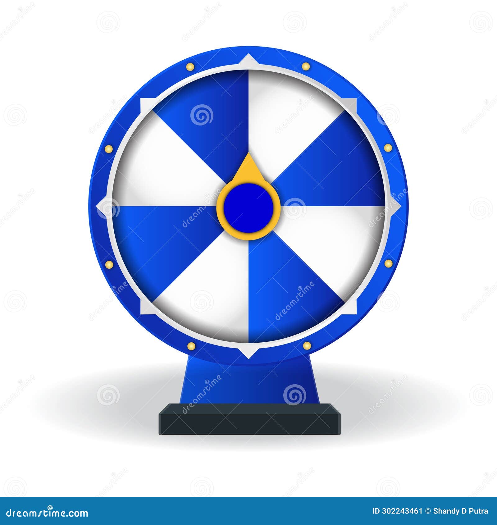 Wheel of Fortune Luck Design Vector Target Board with Blue Stand Stock ...