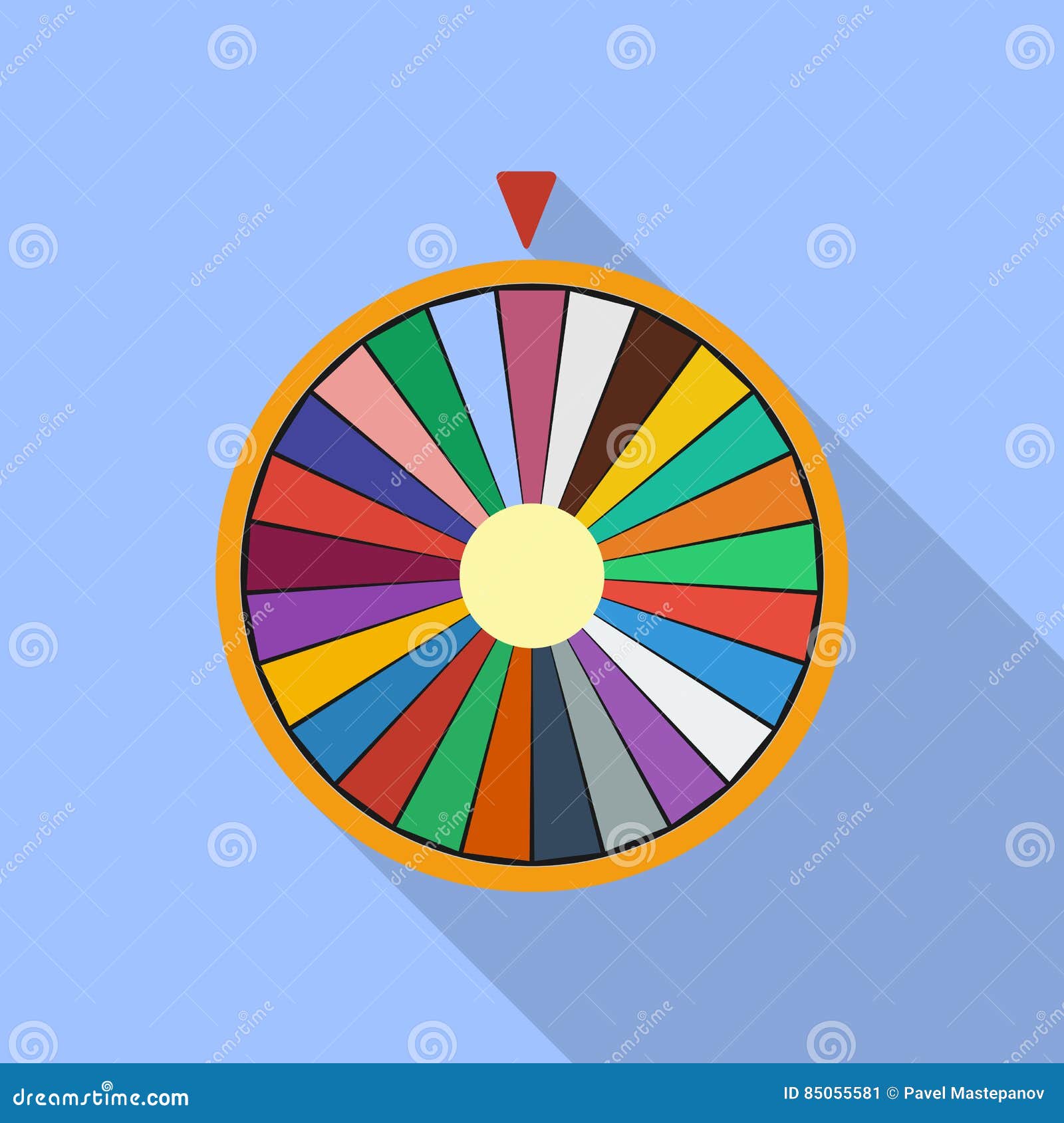 Wheel of Fortune Luck Flat Icon Stock Vector - Illustration of number ...