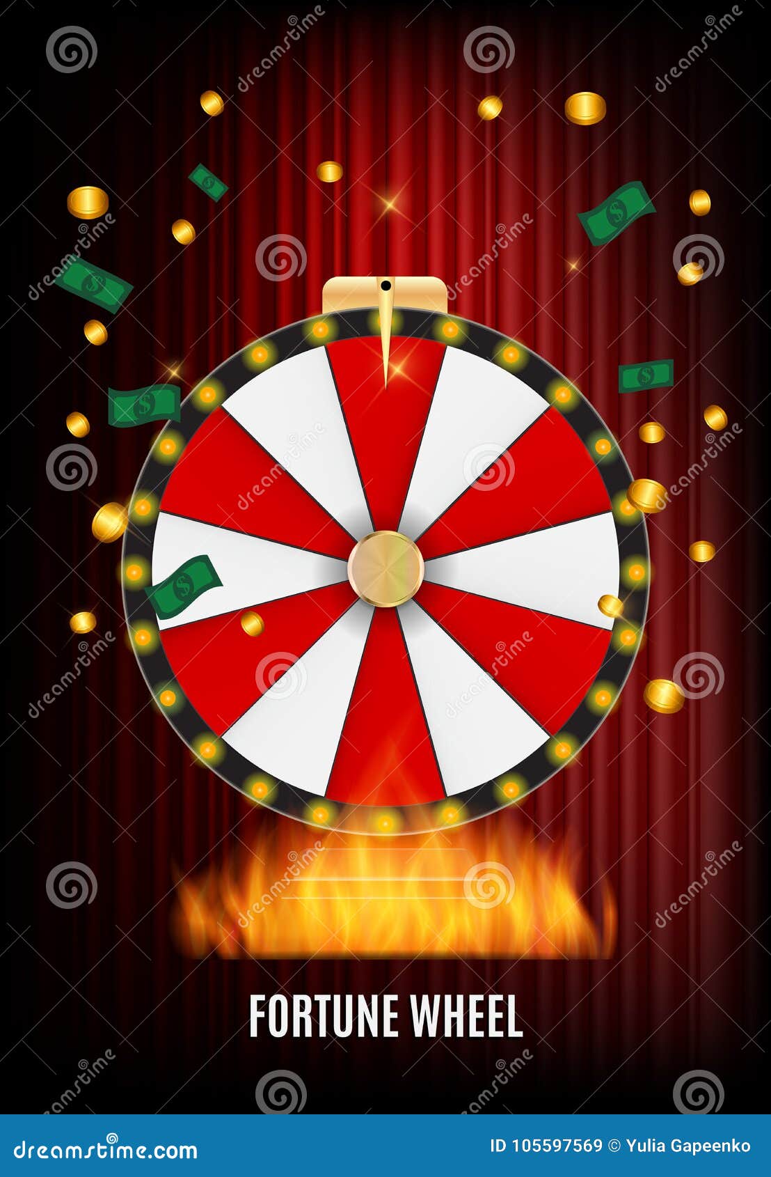 Wheel of Fortune, Lucky Icon with Place for Text. Vector Illustration ...